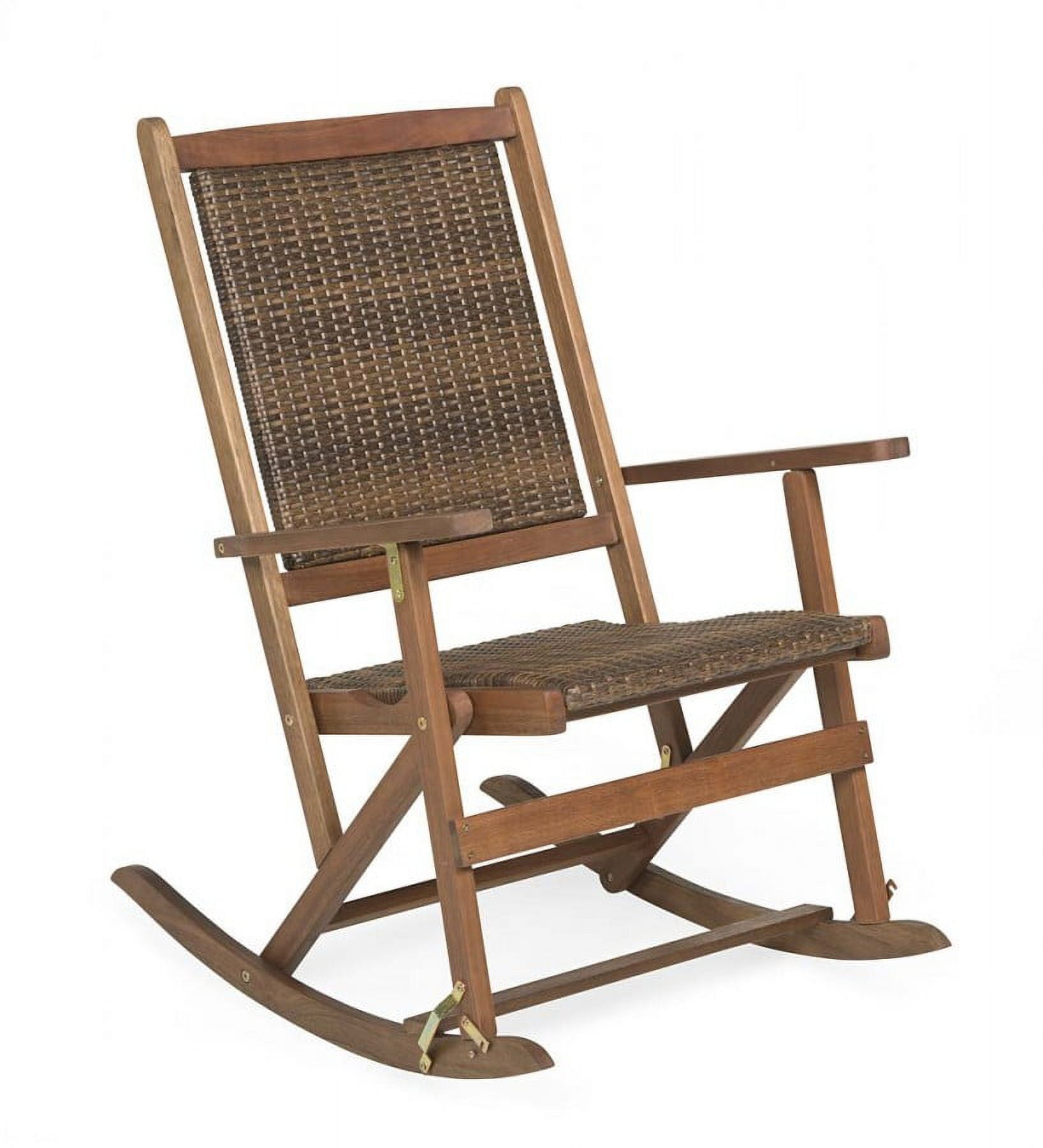 Plow & Hearth Claytor Folding Eucalyptus Outdoor Rocker - Walmart.com