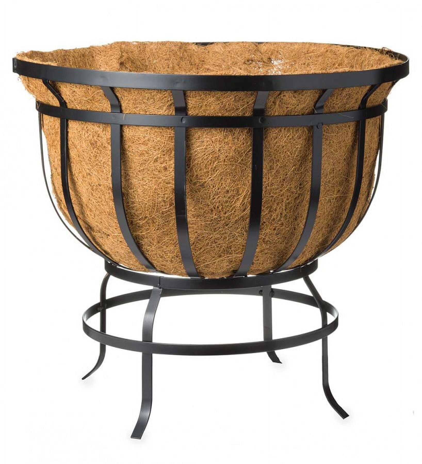 Plow & Hearth Footed Metal Basket Planter with Coco Liner - Walmart.com
