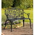 Plow & Hearth Grapevine Garden Bench in Powder-Coated Aluminum Black ...