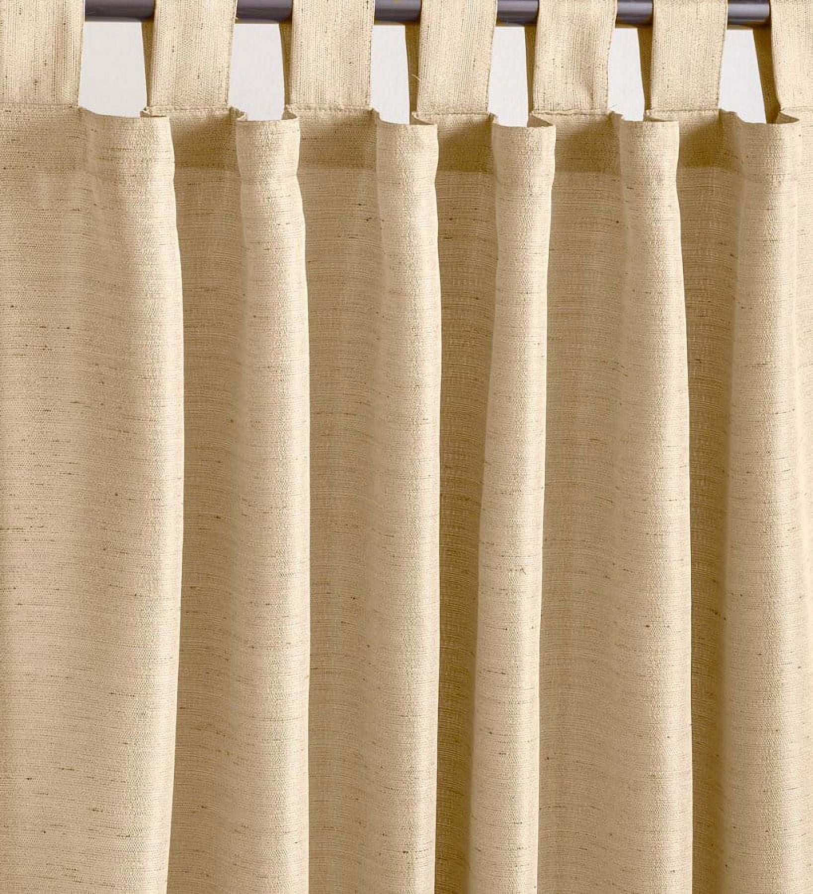 Plow & Hearth Grasscloth Outdoor Curtain Panel with Tab Top, 110"W x 84 ...