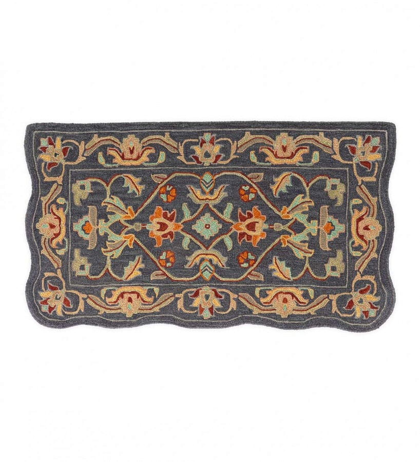 Plow & Hearth Hand-Tufted Fire Resistant Scalloped Wool McLean Hearth ...