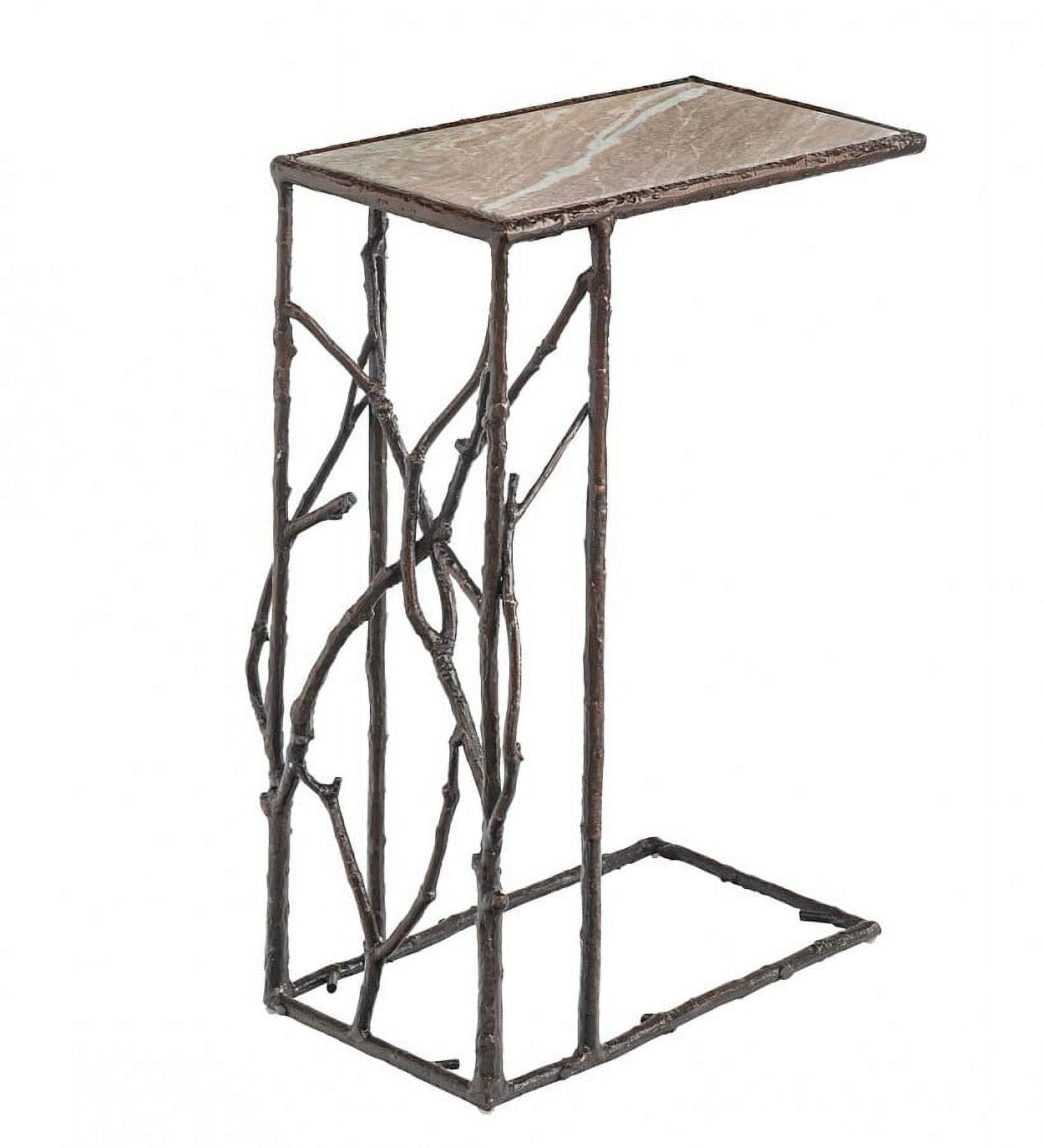 Plow & Hearth Indoor/Outdoor Branchwater Pull-Up Table with Marble Top ...