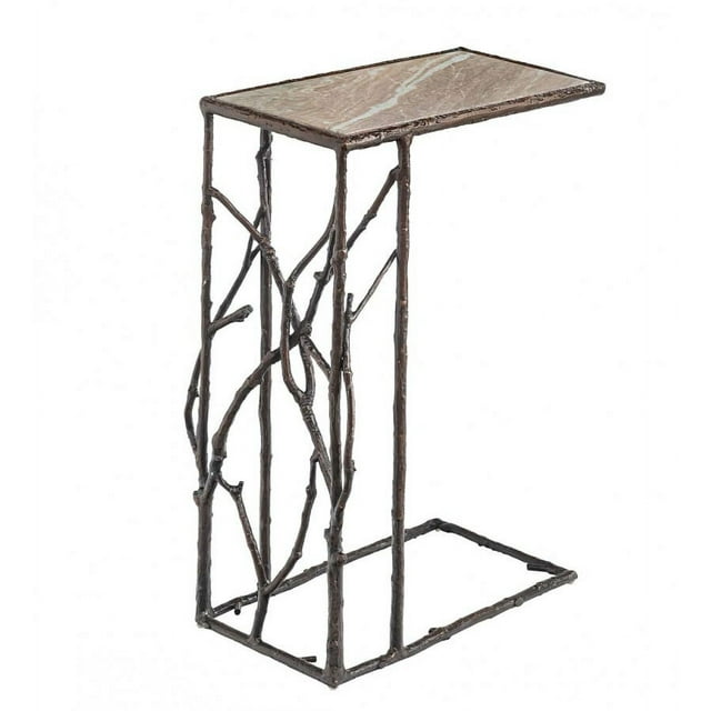 Plow & Hearth Indoor/Outdoor Branchwater Pull-Up Table with Marble Top ...