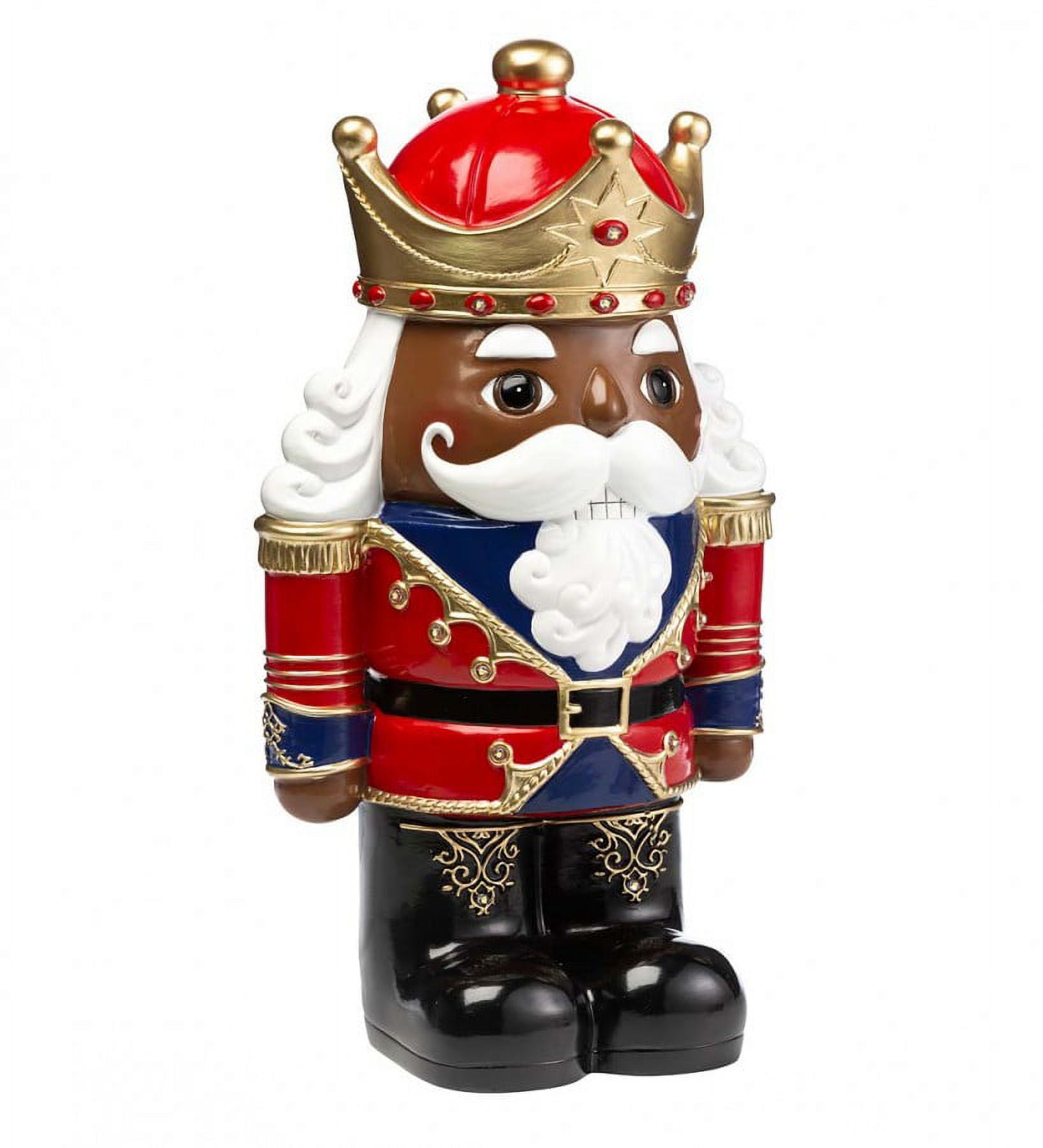 Plow & Hearth Indoor/Outdoor Lighted Nutcracker Shorty Statue - Black ...