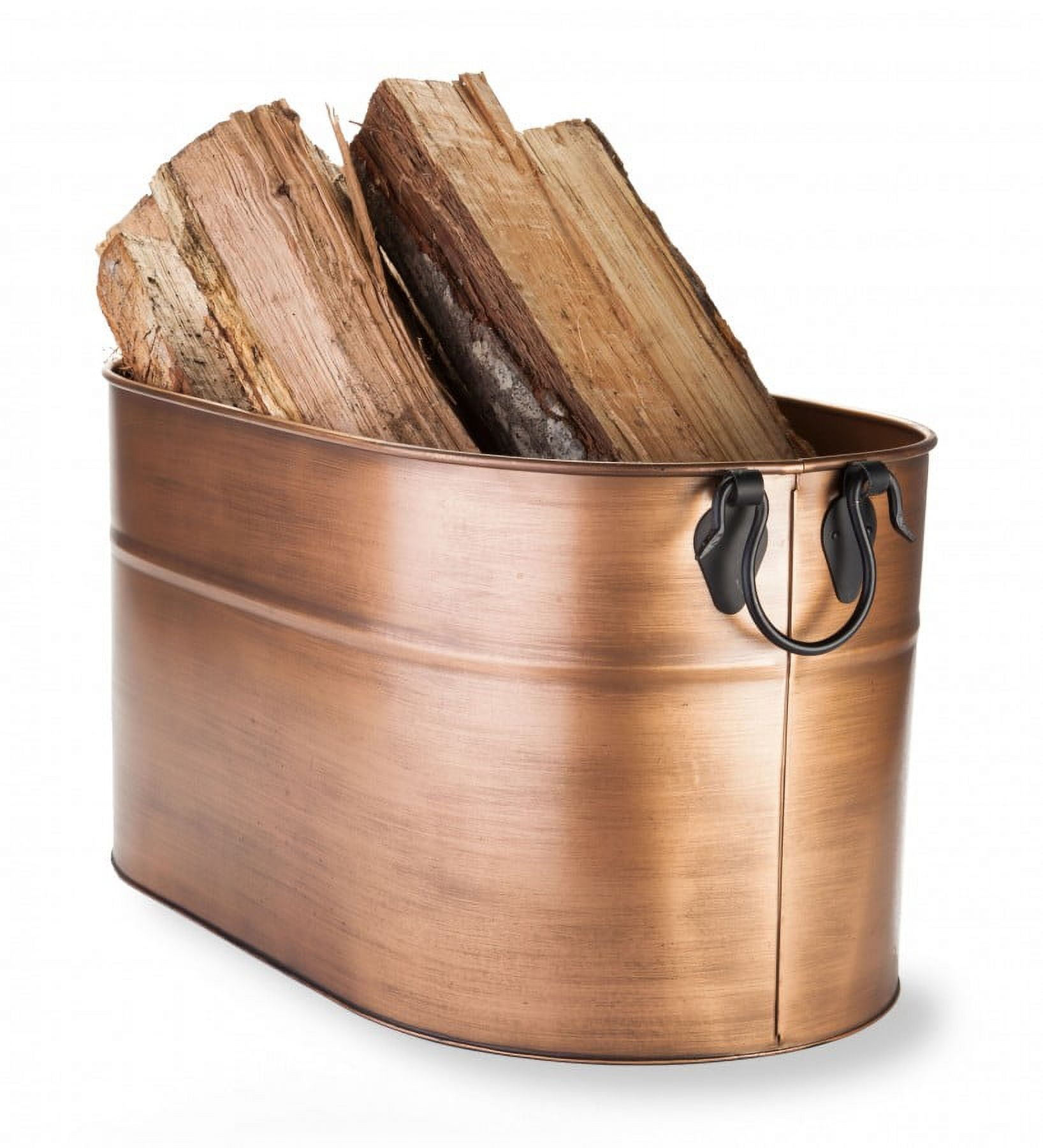 Plow & Hearth Large Copper-Finish Firewood Bucket - Walmart.com