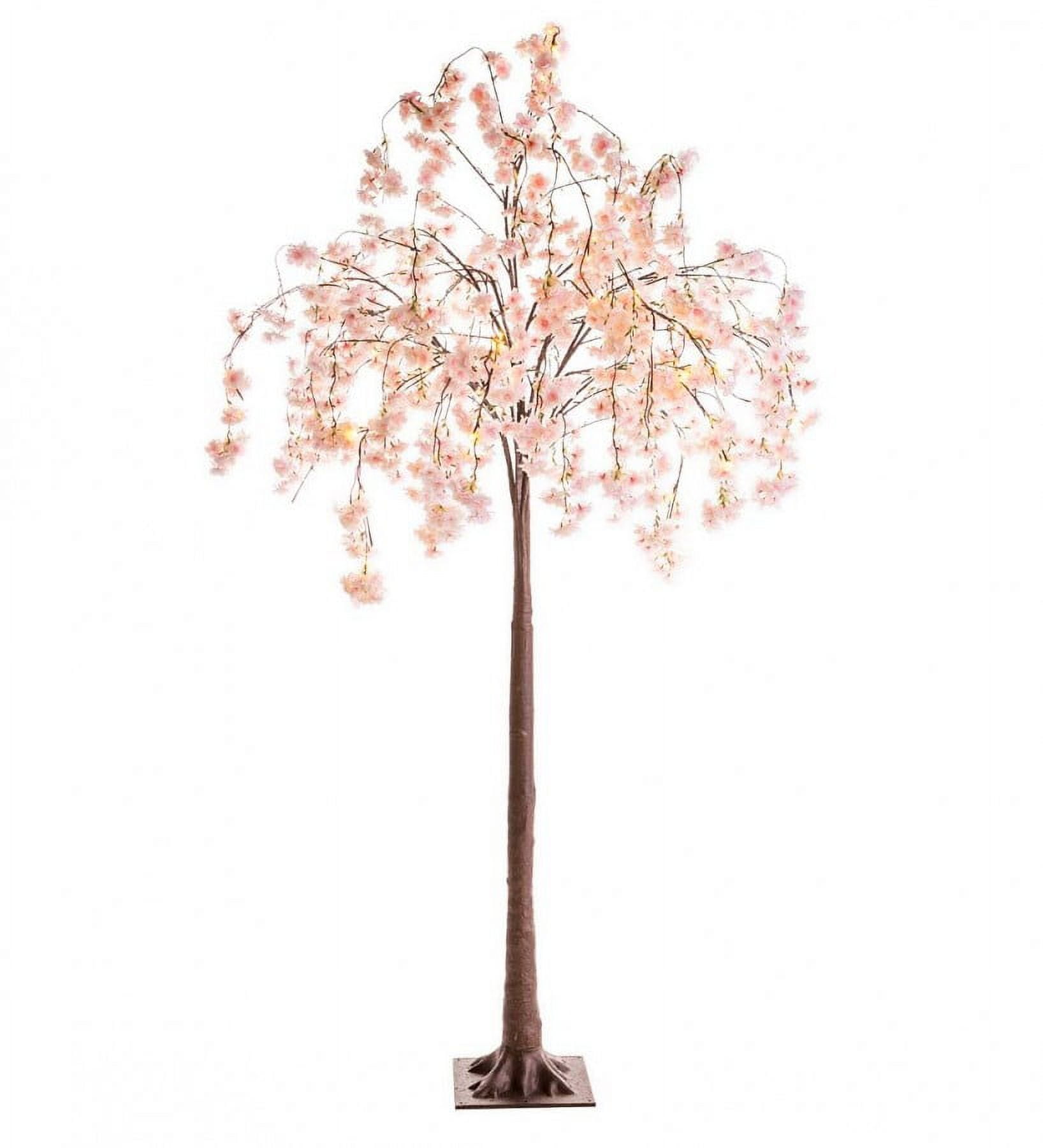 Plow & Hearth Large Lighted Faux Weeping Cherry Tree, 6'H - Walmart.com