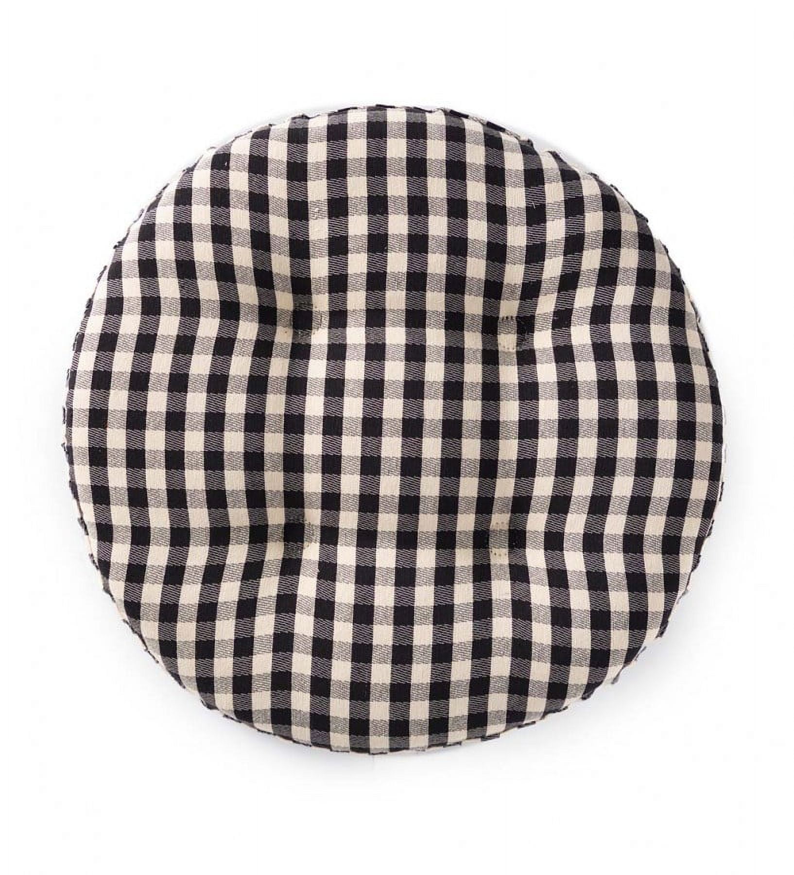 Plow & Hearth Non-Slip Gingham Bar Stool Pad Black - Walmart.com