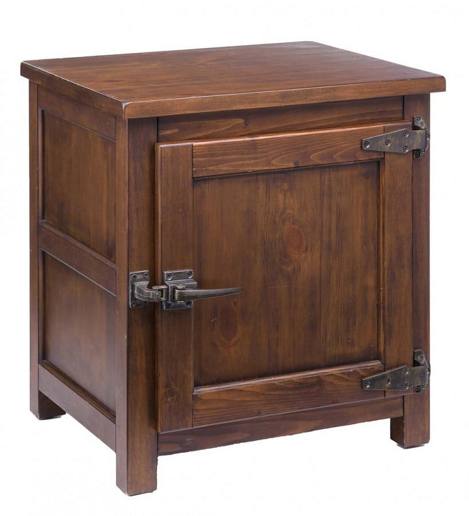 Plow & Hearth Portland Ice Box Wood Storage Side Table with Replica ...