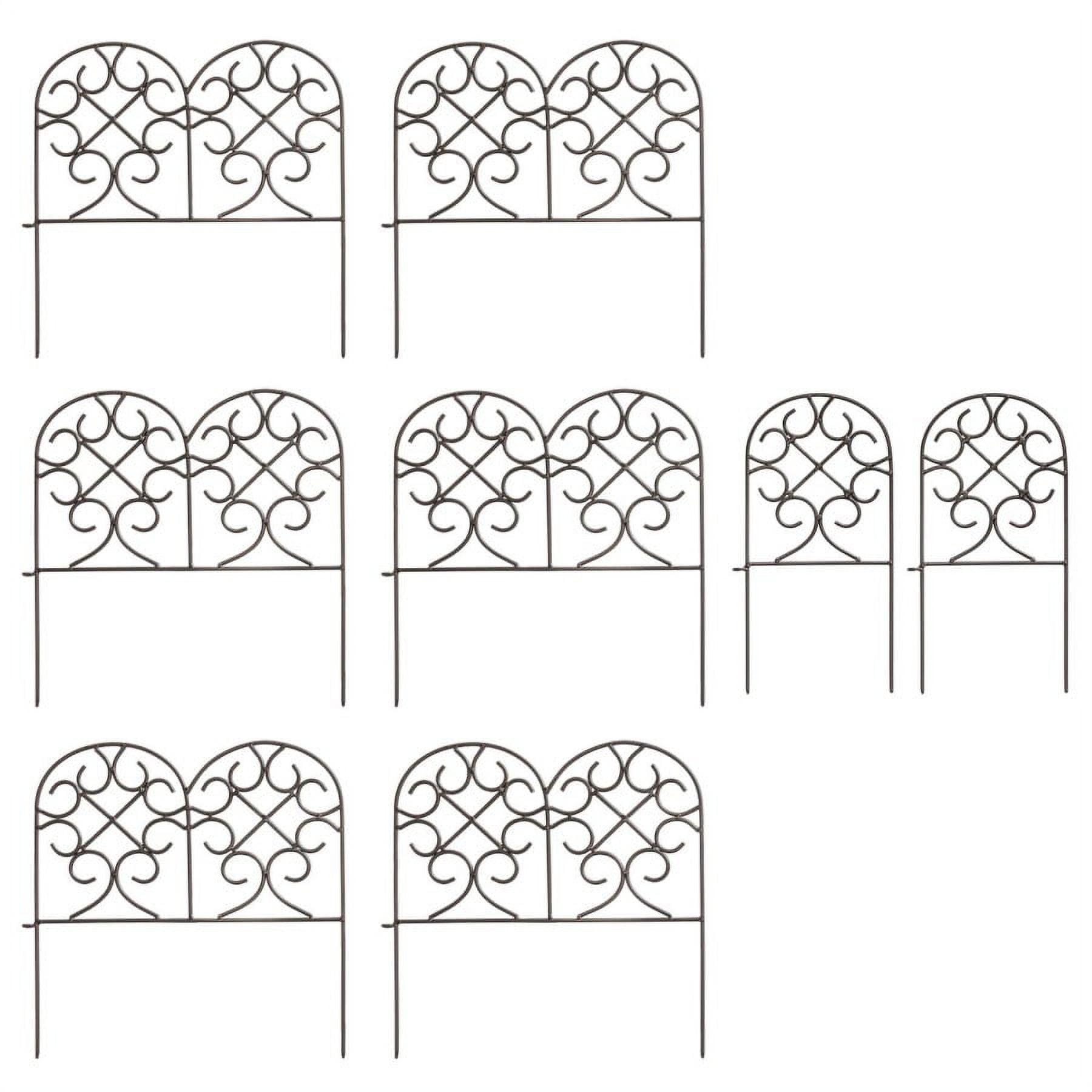 Plow & Hearth Scrollwork Wrought Iron Edging with Ground Stakes and ...