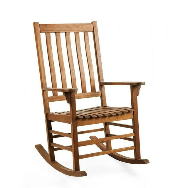 Plow & Hearth Slatted Wood Rocker - Natural Stain - Walmart.com