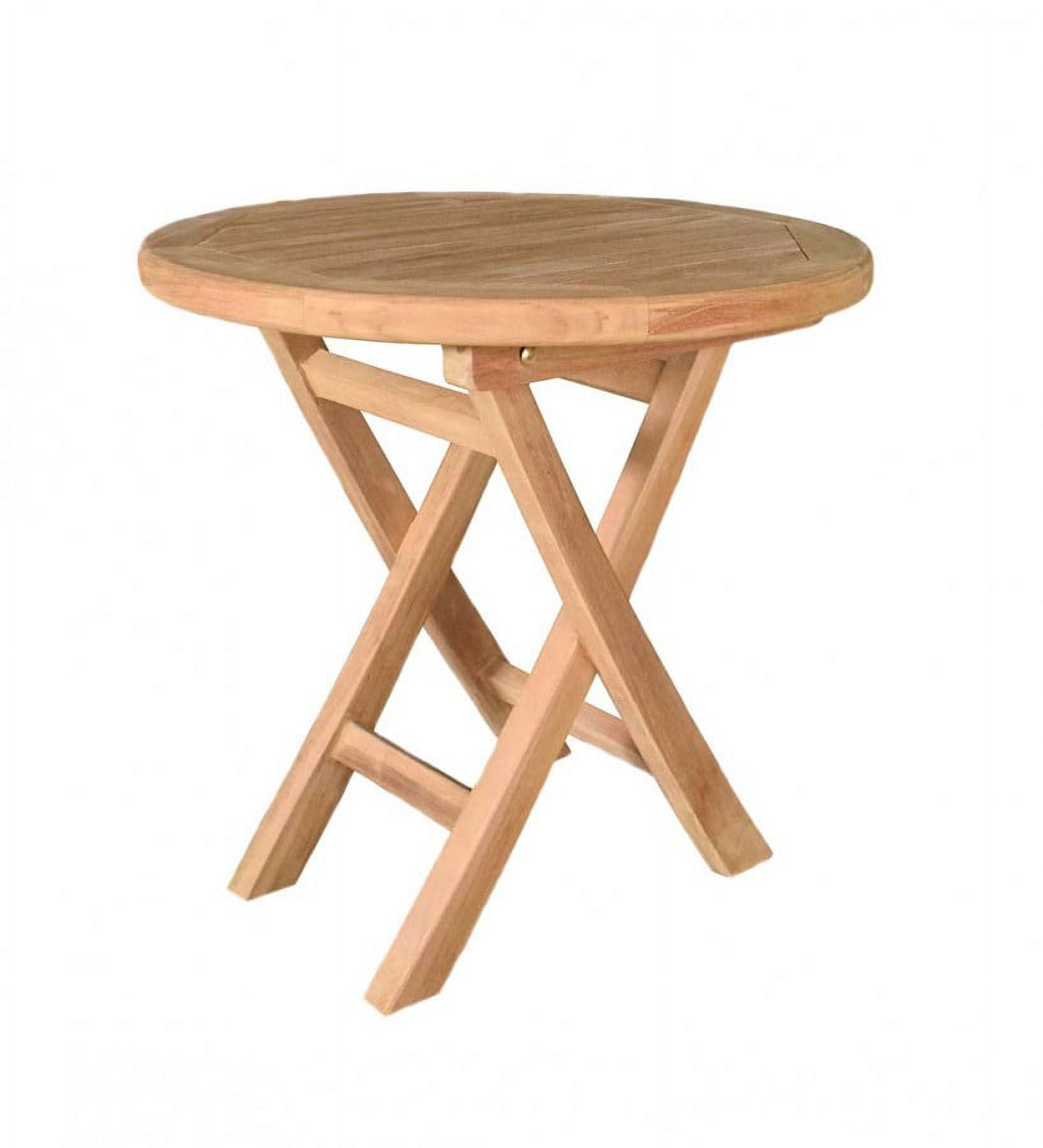 Plow & Hearth Small Round Teak Folding Side Table - Walmart.com