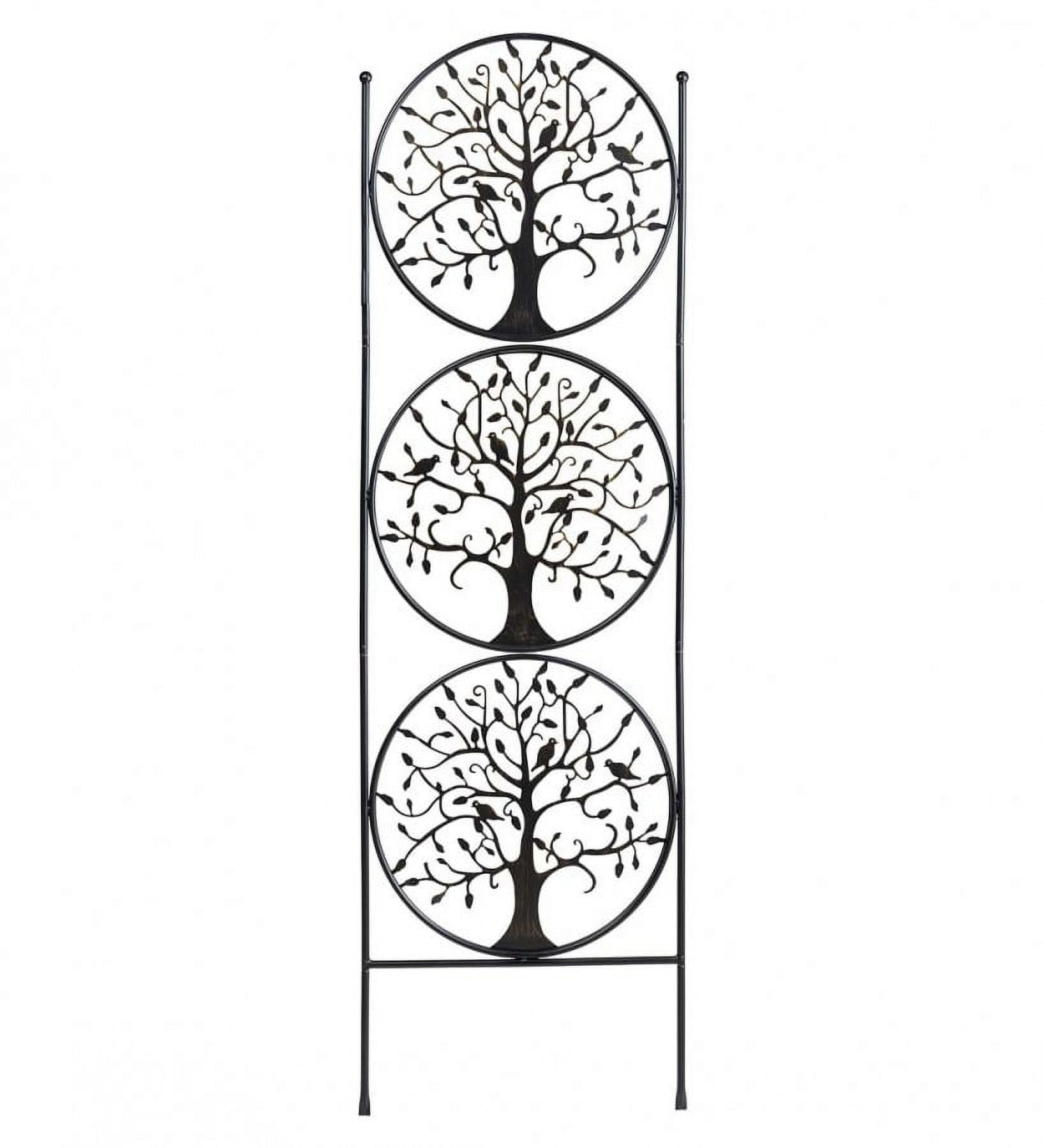 Plow & Hearth Metal Garden Trellis - Tree of Life Circle Trio Design ...
