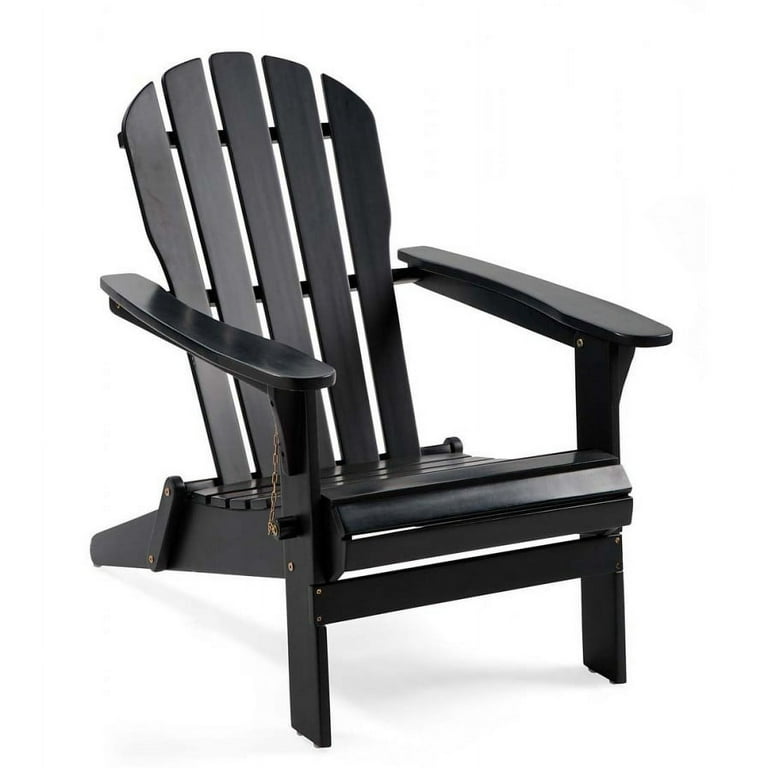 Plow Hearth Wooden Adirondack Chair Black Paint Walmart