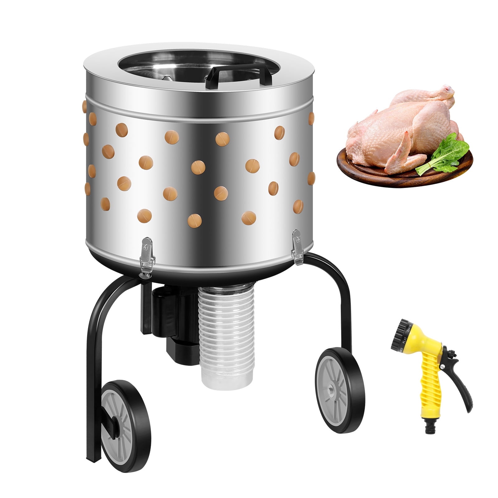 Plucker Machine for Poultry, 19.6-Inch Spacious Drum, Easy Drain Hose ...