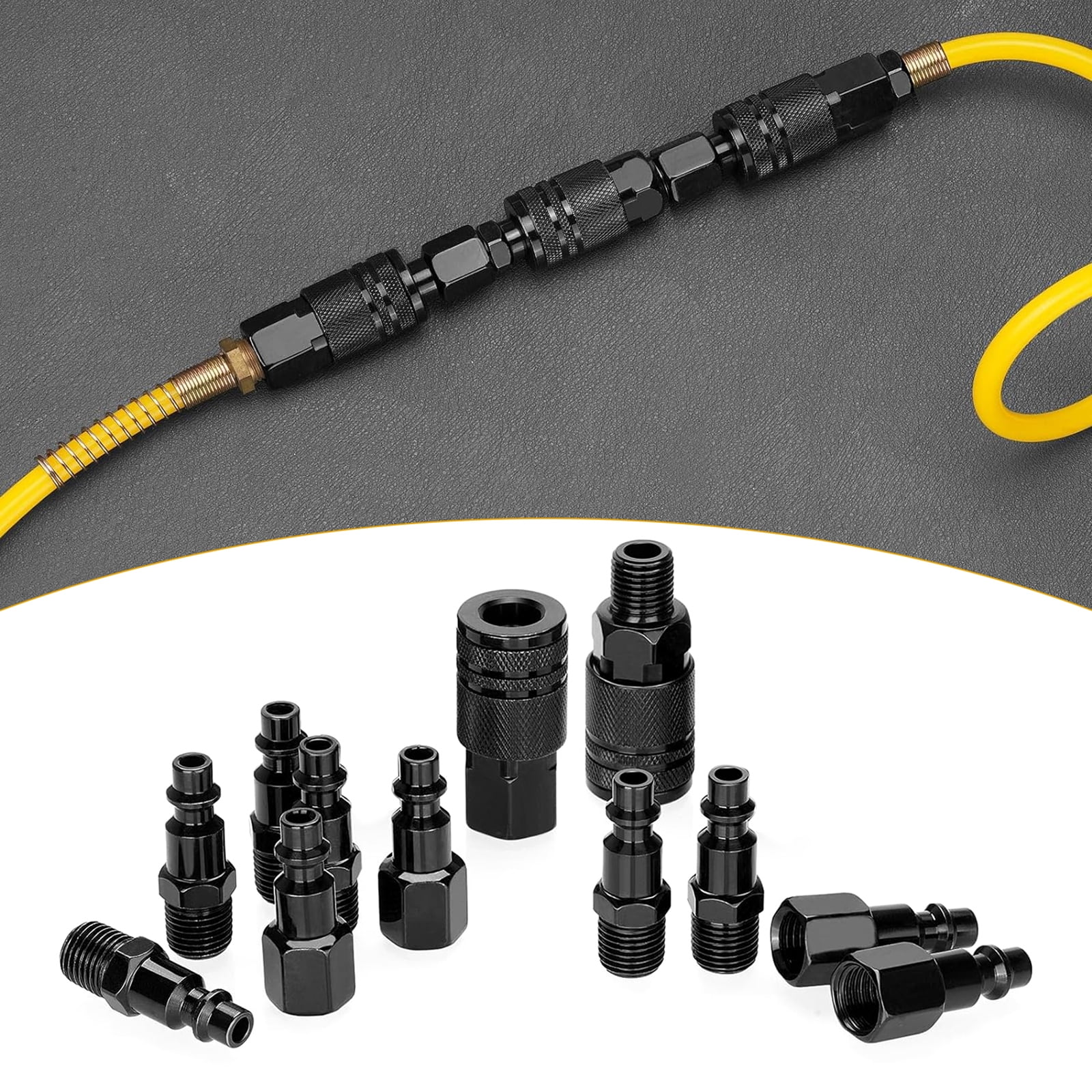 Plug 12PCS 1/4'' NPT Air Coupler & Plug Kit, Industrial Type D Quick ...