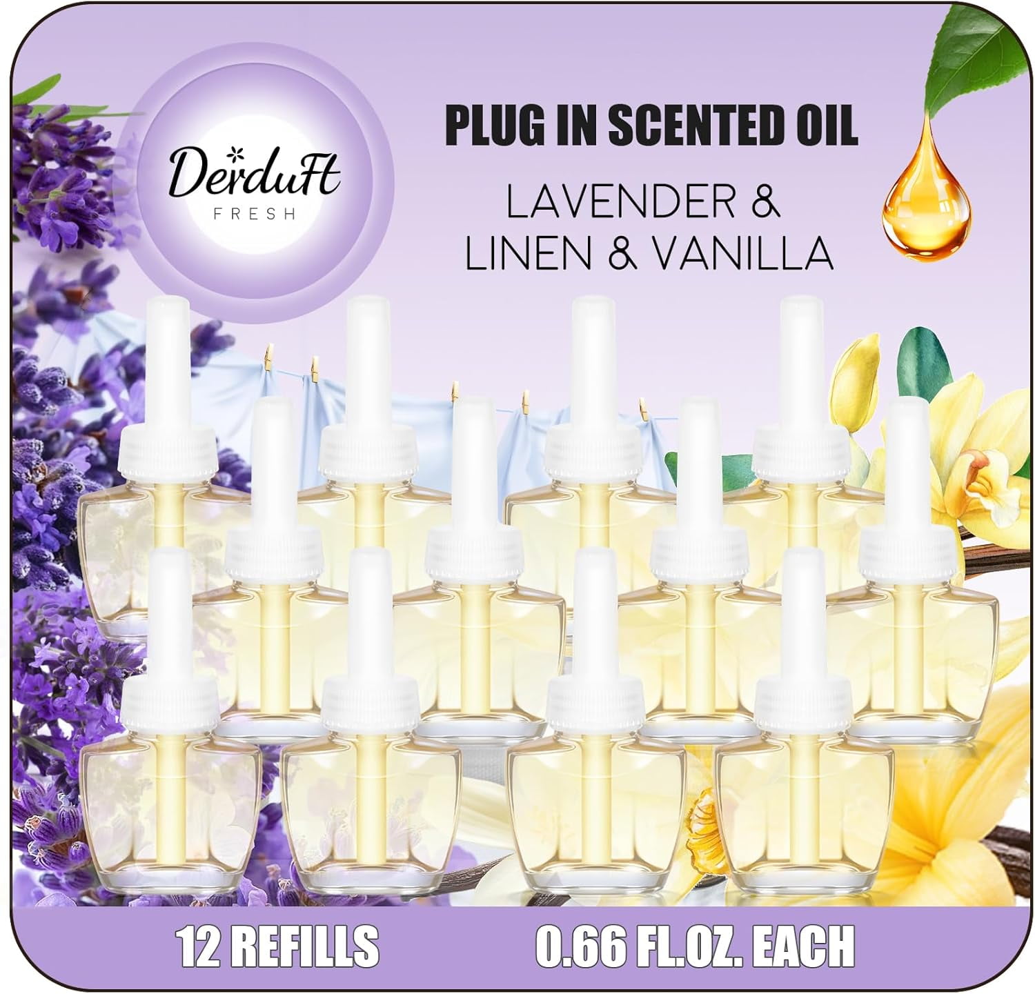 Plug in Air Freshener Refills – 12 Pack (7.92 Fl Oz), 3 Scents ...