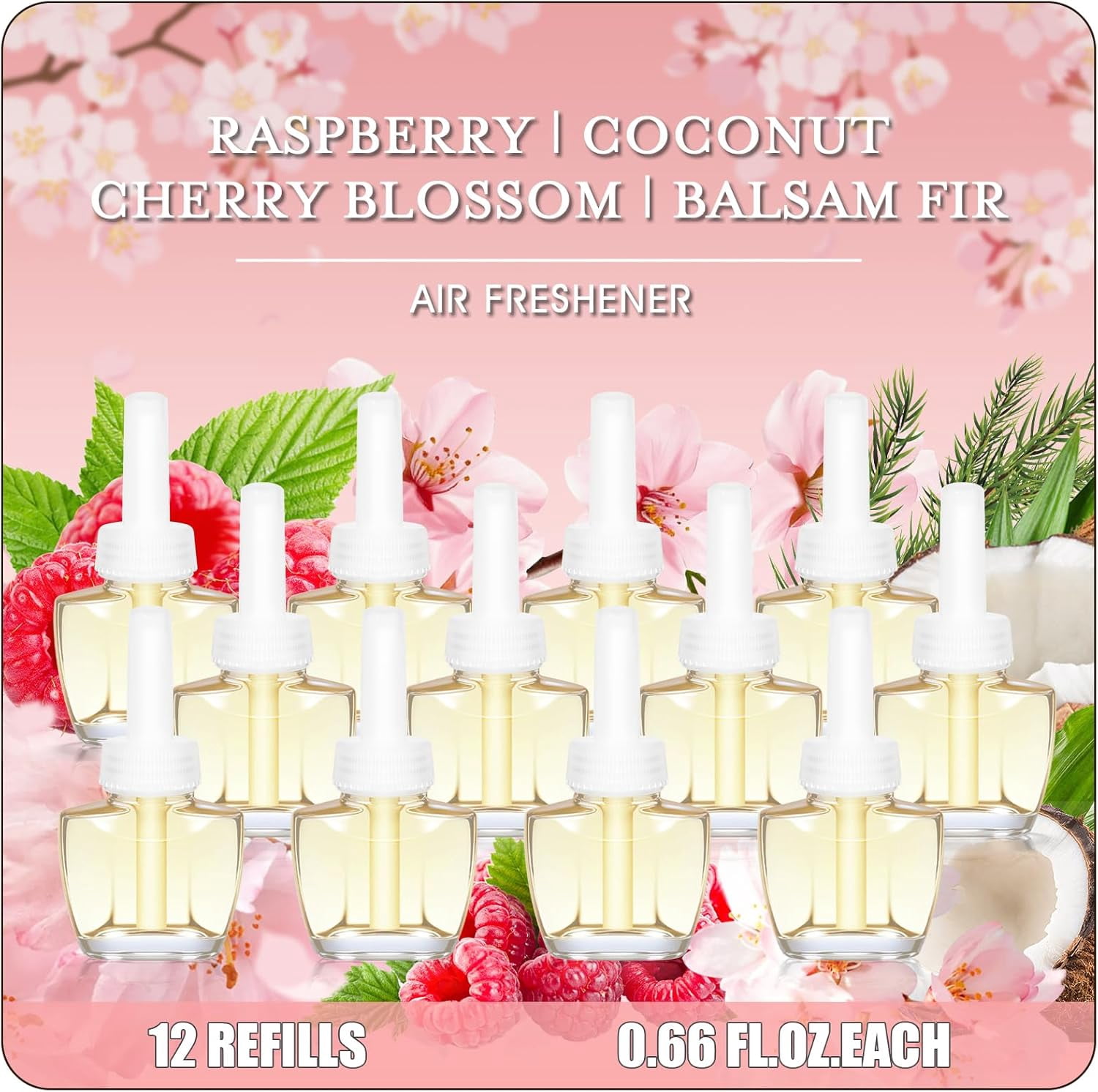 Plug In Air Freshener Refills 12 Pack – Cherry Blossom, Raspberry ...
