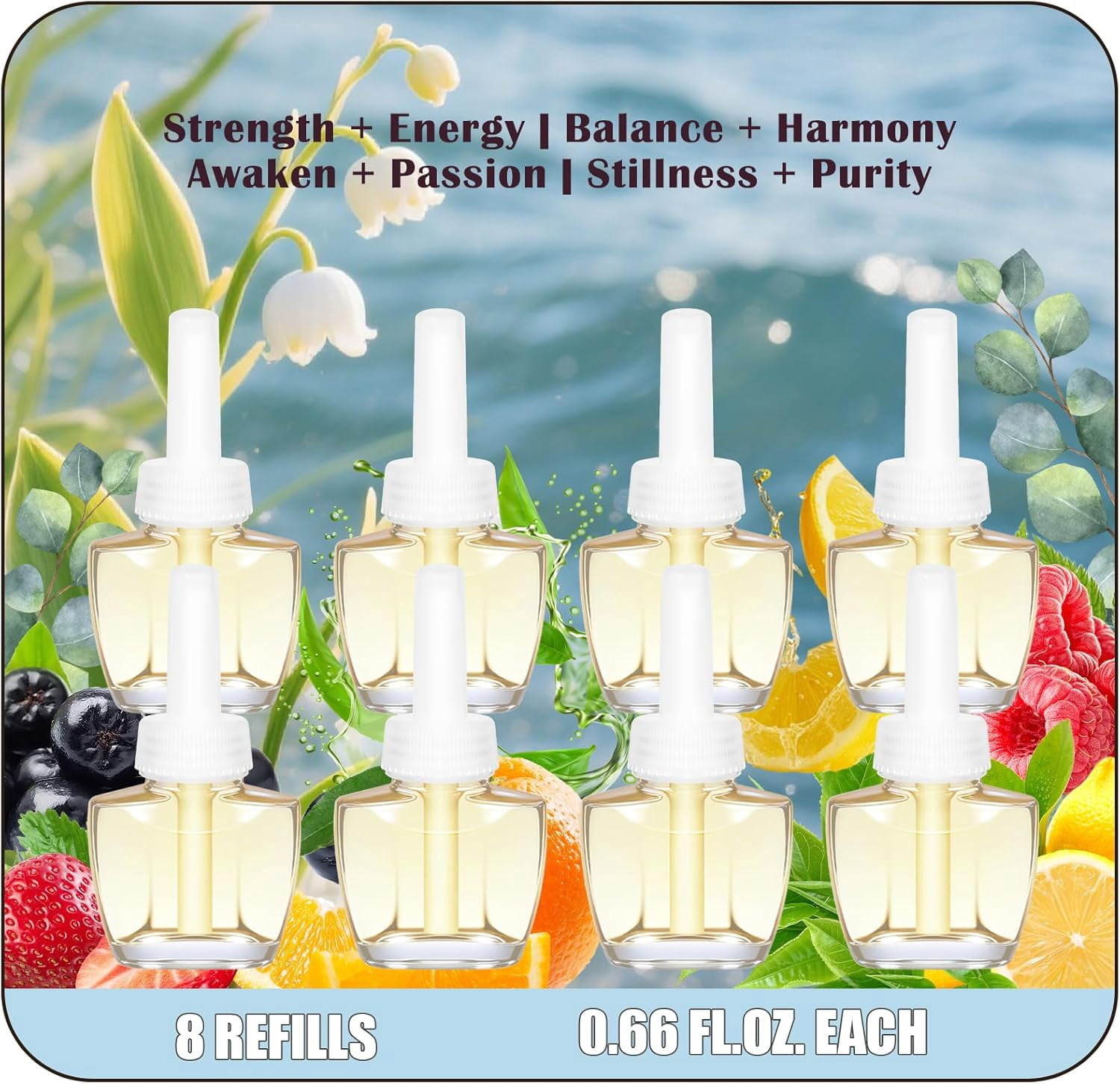 Plug In Air Freshener Refills, 8 Count, 5.28 Fl Oz with Notes of Fresh ...