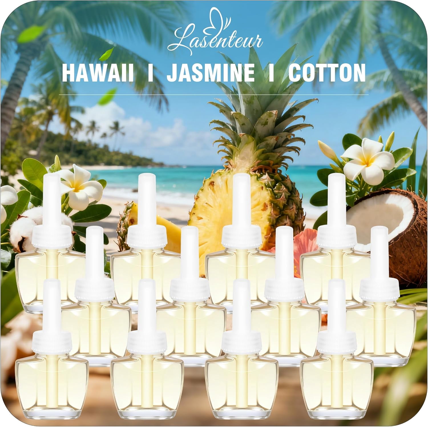 Plug In Air Freshener Refills, Hawaiian, Jasmine & Cotton 3 Scented ...