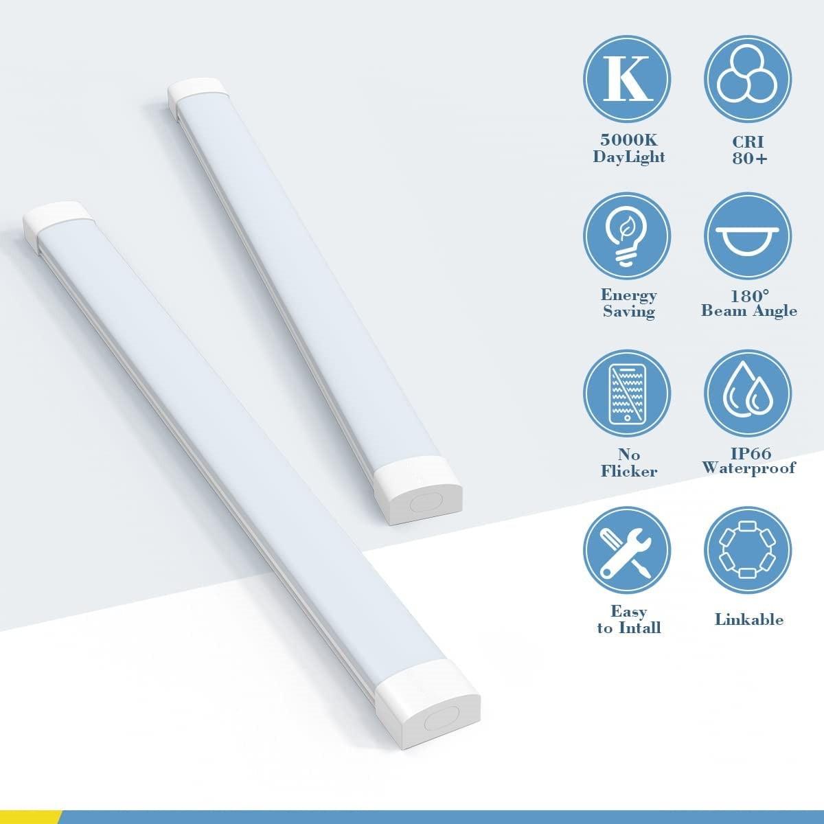 Plug in Ceiling Light, 5FT LED Shop Light Plug in Under Cabinet ...