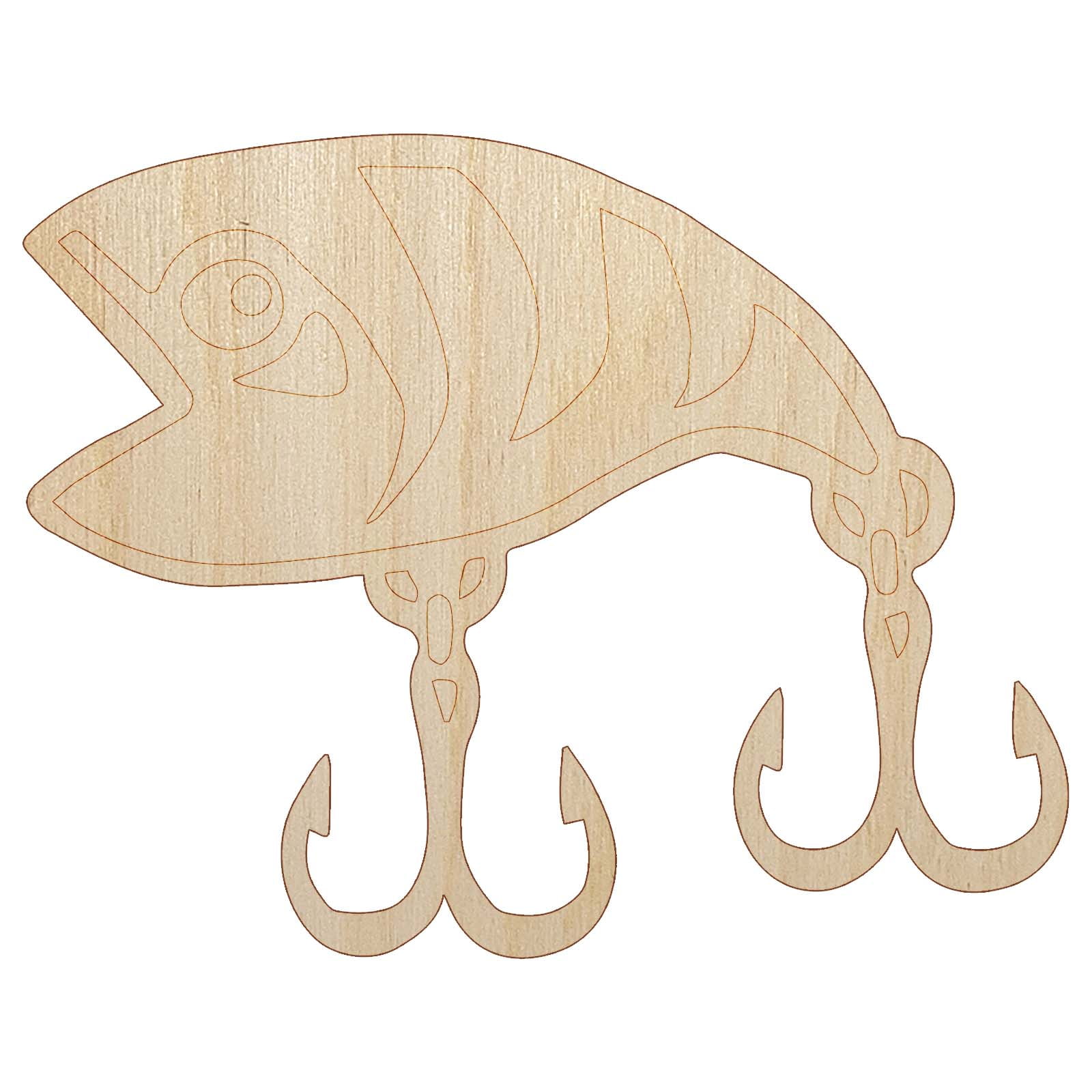 Plug Crankbait Fishing Lure Bait Hooks Wood Shape Unfinished Piece ...