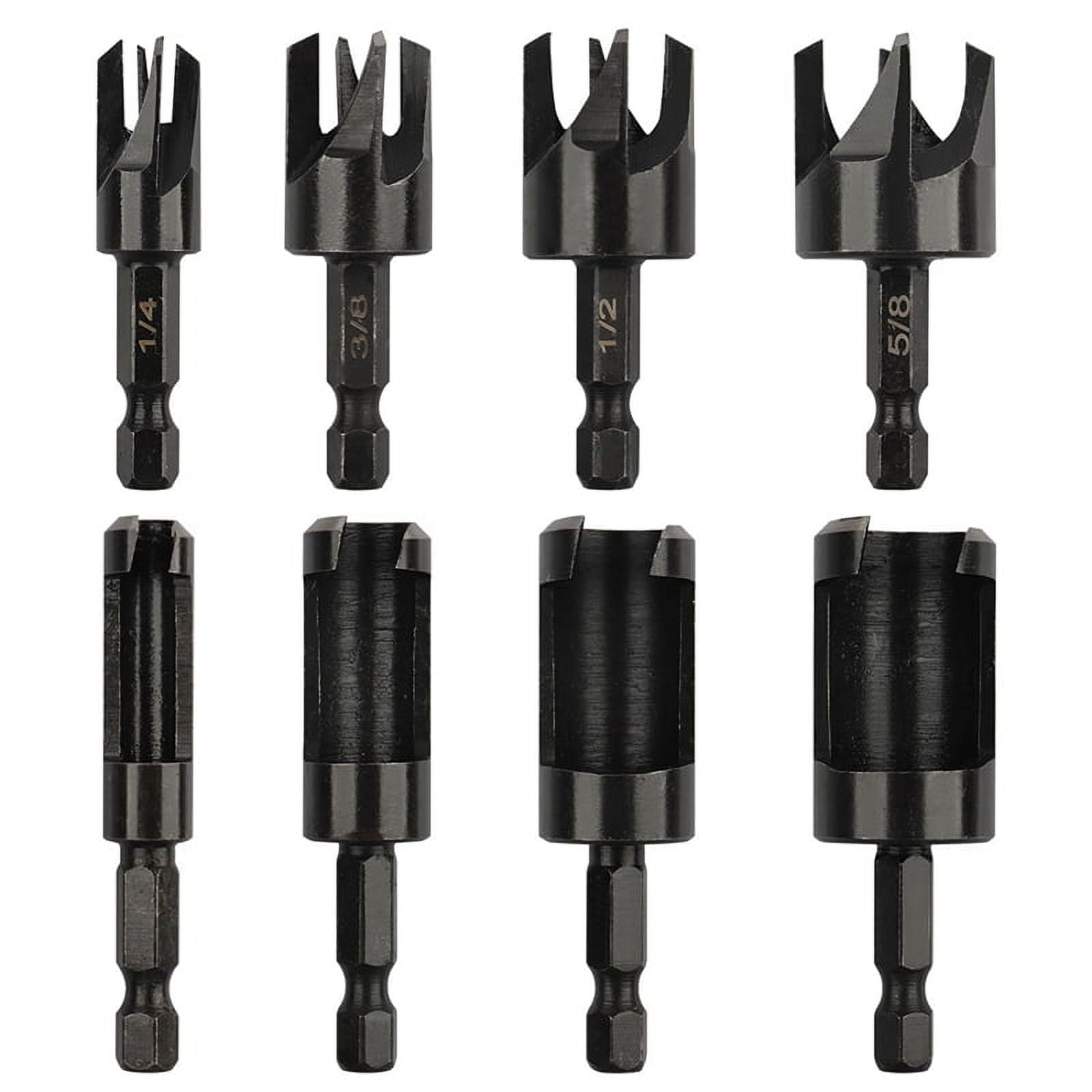 Plug Cutter, 8Pcs Wood Plug Cutters Drill Bit Set with 1/4 Hex Shank ...