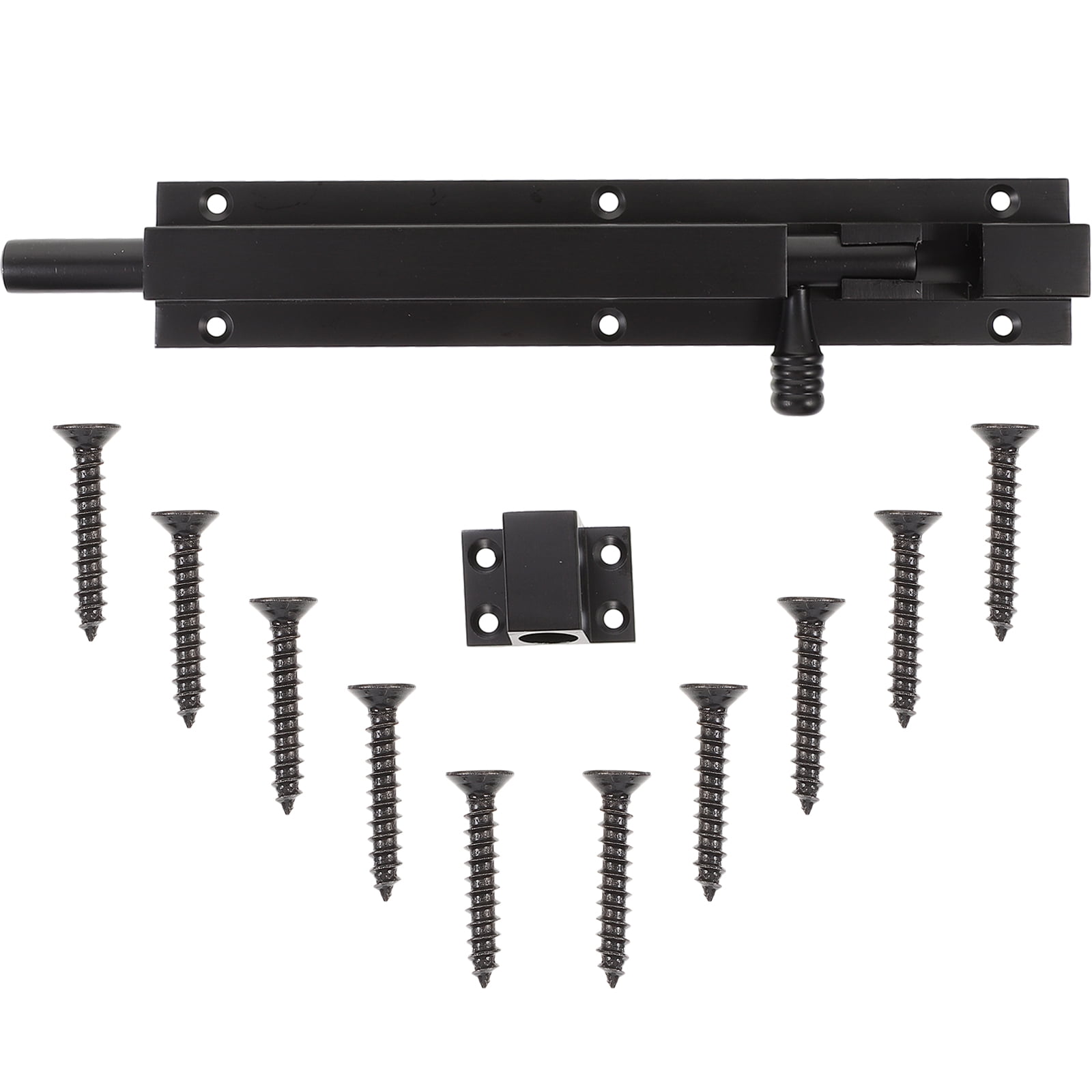WORGEOUS Bolt Latch Aluminum Door Latch Bolt Black Sliding Door Locking ...