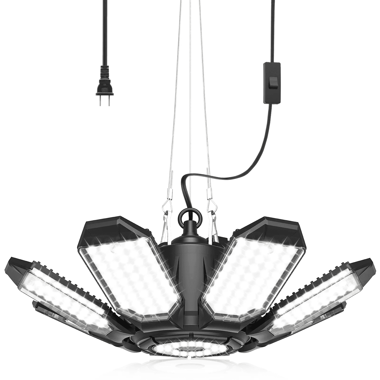 TIMOTOP Plug in Garage Light (Built-in Outlet), 25000LM, 9.84 ft Power ...