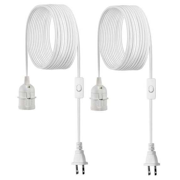 Plug in Hanging Light Cord Kit 16ft Lantern Extension Cords 2 Pack E26 ...