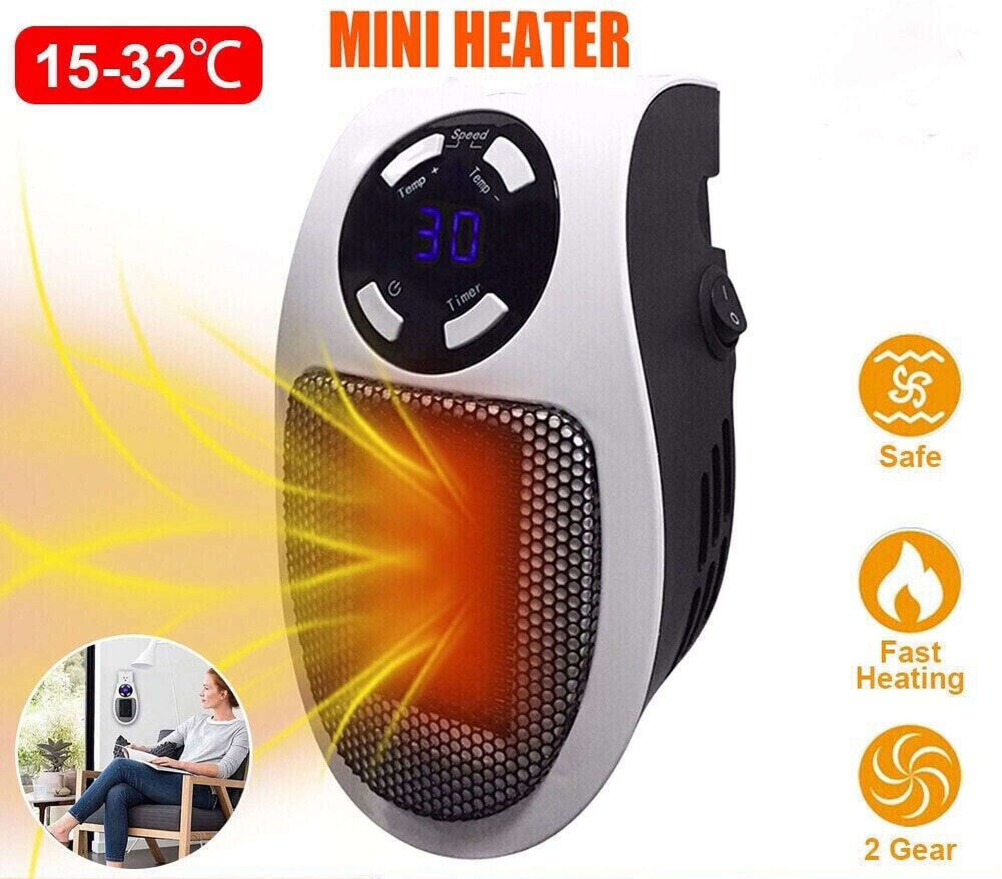 Plug In Heater,500W Fast Heating Mini Heater with Adjustable Thermostat ...