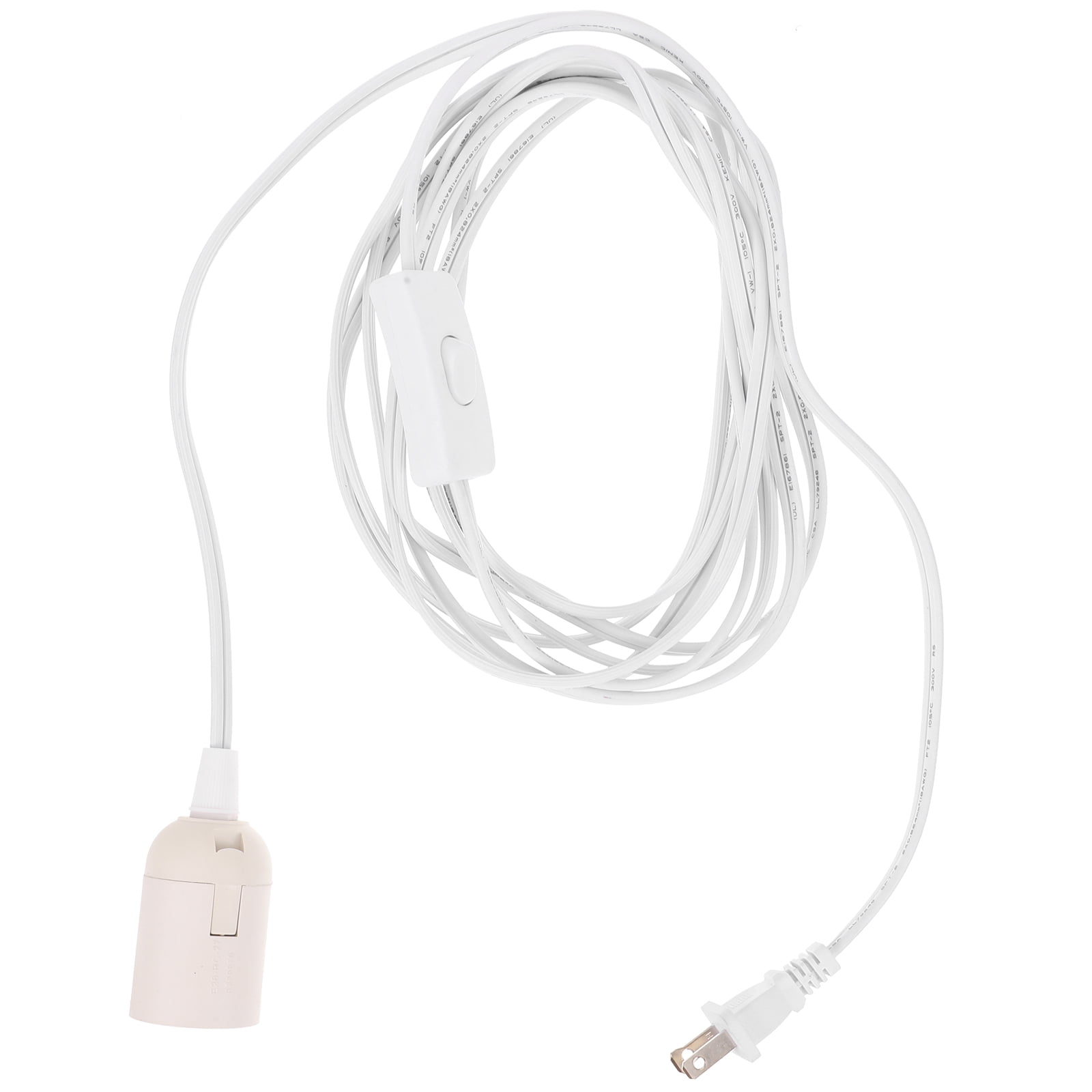 GOOHOCHY 1Pack White Plastic Hanging Light Socket with Plug In Cord for ...