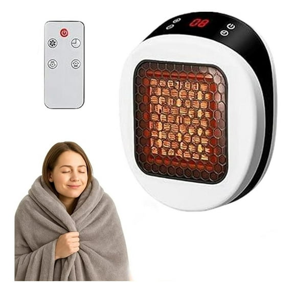 Plug In Heater with Remote Control, 600W Wall Outlet Electric Heater ...