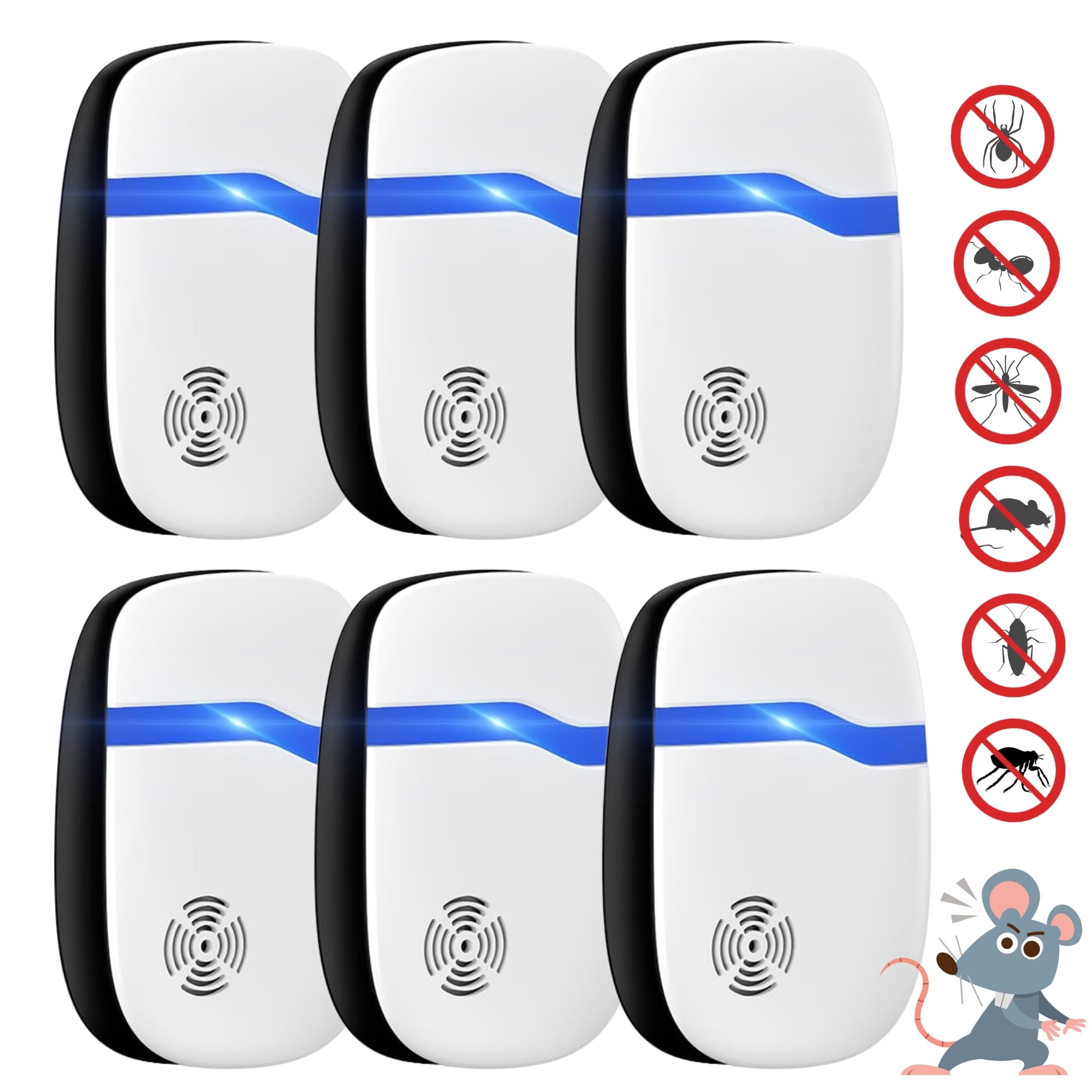 Plug In Mouse Repellent Indoor, Ultrasonic Pest Repeller, Electronic ...