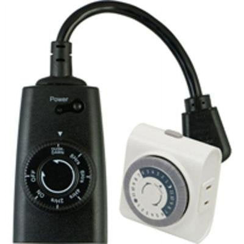 Plug-In Weather Resistant Outdoor Light-Sensing Timer and Plug-In Basic ...