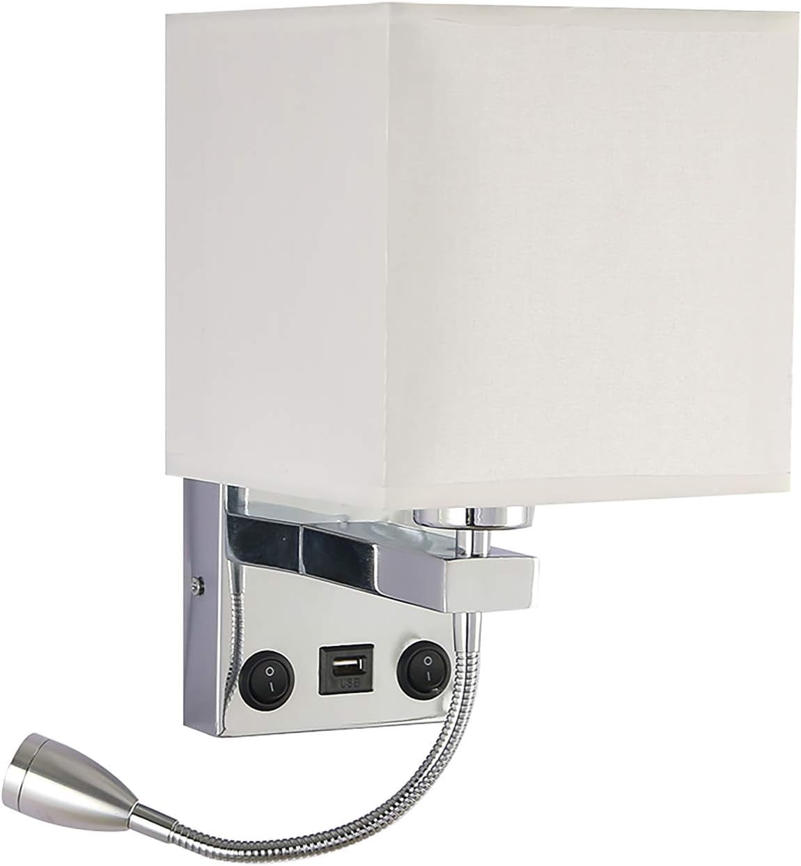 Plug In Installation Modern Nightstand Lamps, Wall Sconce Light Fixture with On/Off Switch ...