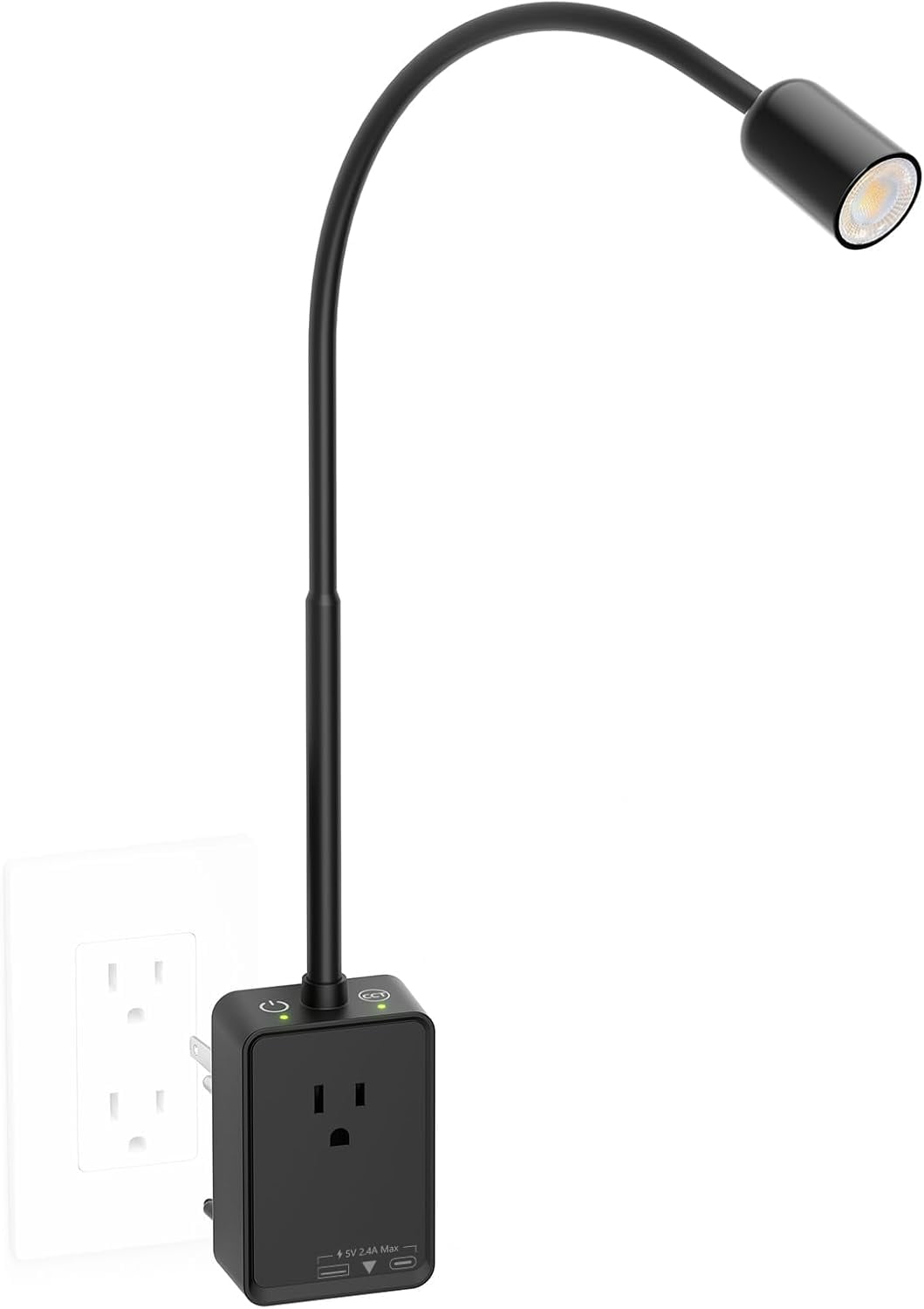 Plug in LED Wall Mounted RXIULINding XIULIN, Black Flexible Wall Sconce ...
