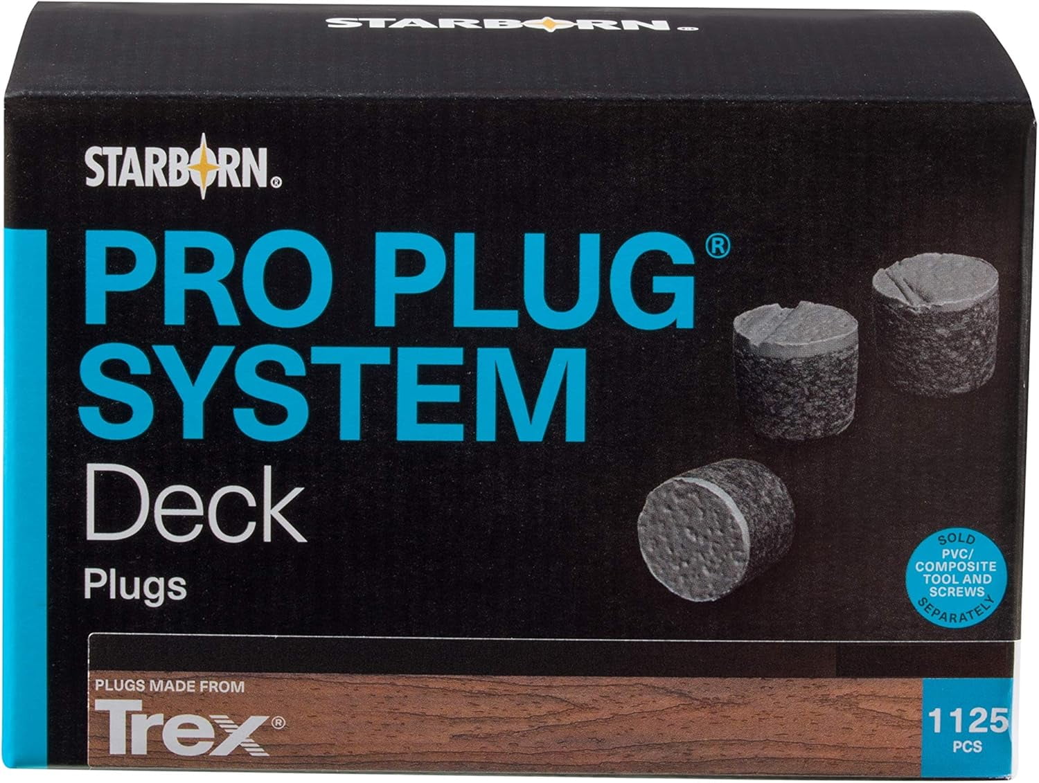 PVC Plugs for Trex Pebble Grey Decking, 1125 Plugs for 300 sq ft ...