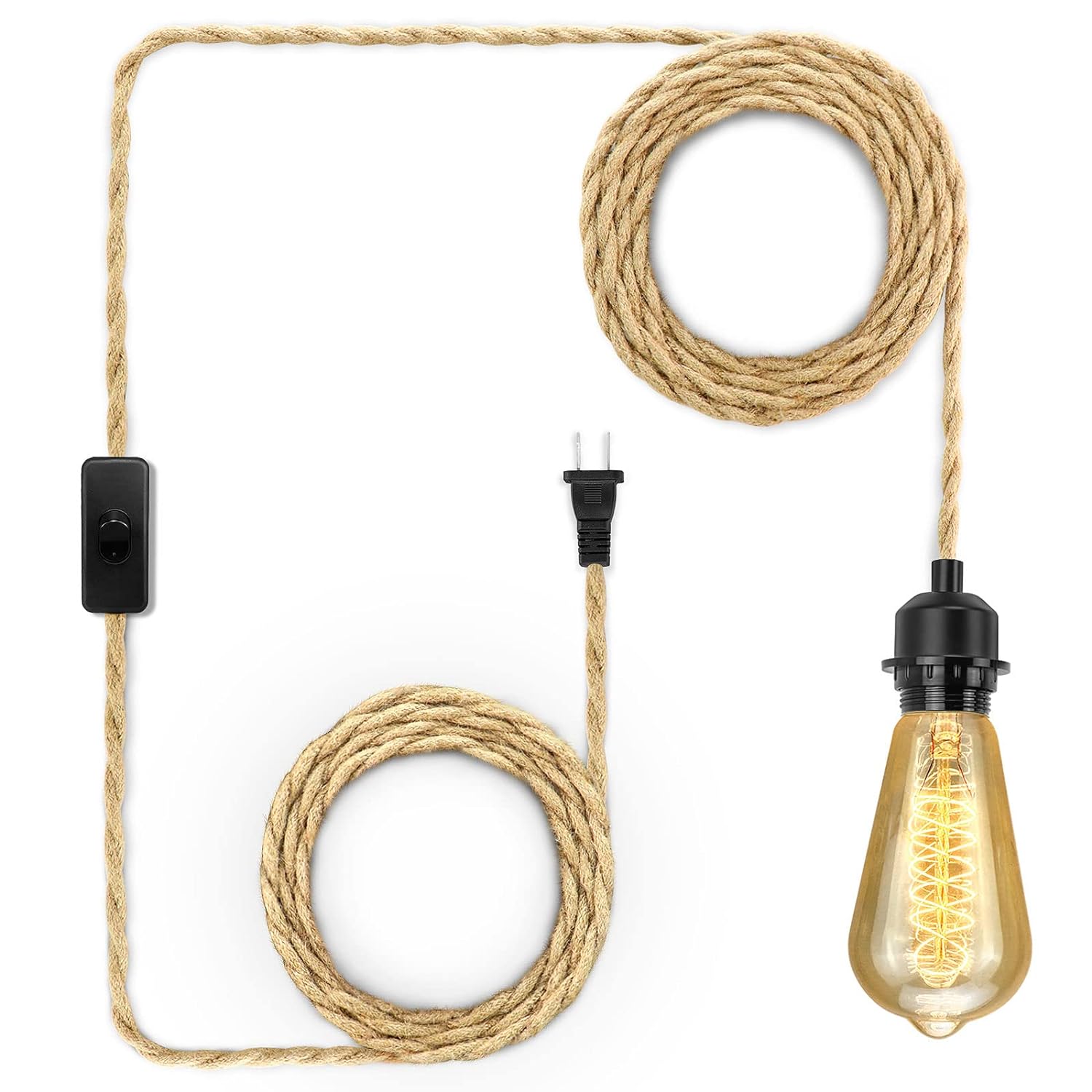 Plug in Pendant Light Cord, Farmhouse Hanging Lights with Plug in Cord ...