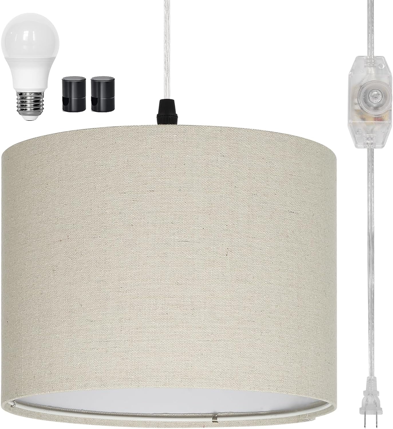 Plug in Pendant Light, Hanging Light with Plug in Cord with Dimmable ...