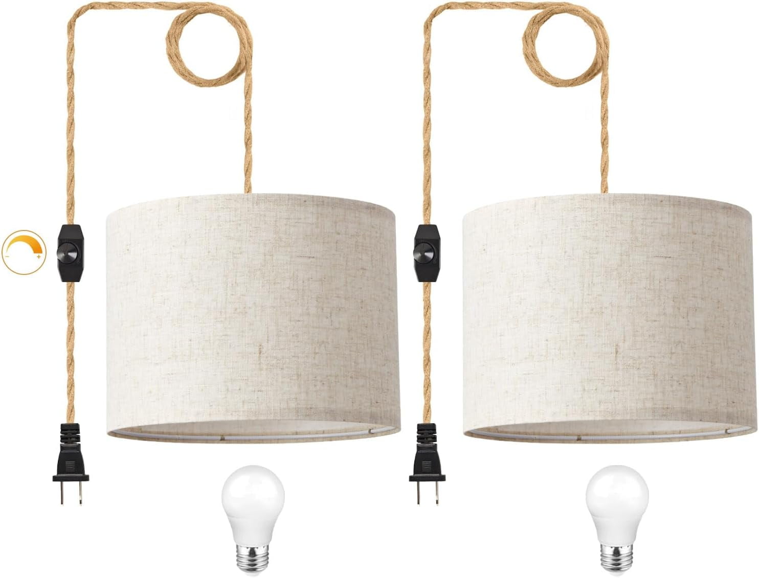 Plug in Pendant Light, Hanging Light with Plug in Cord with Dimmable ...