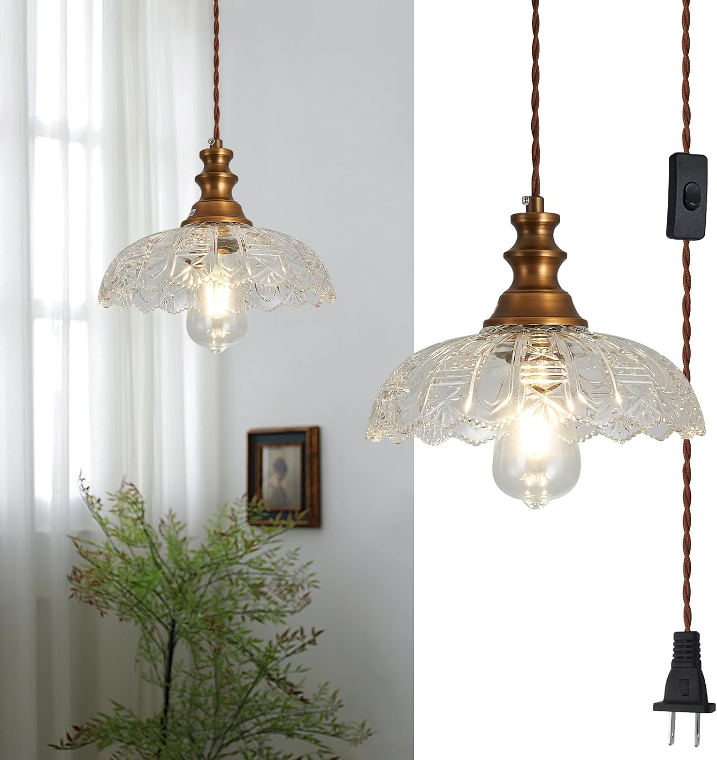 Plug in Pendant Light Industrial Pendant Lighting with Plug in Cord 9 ...