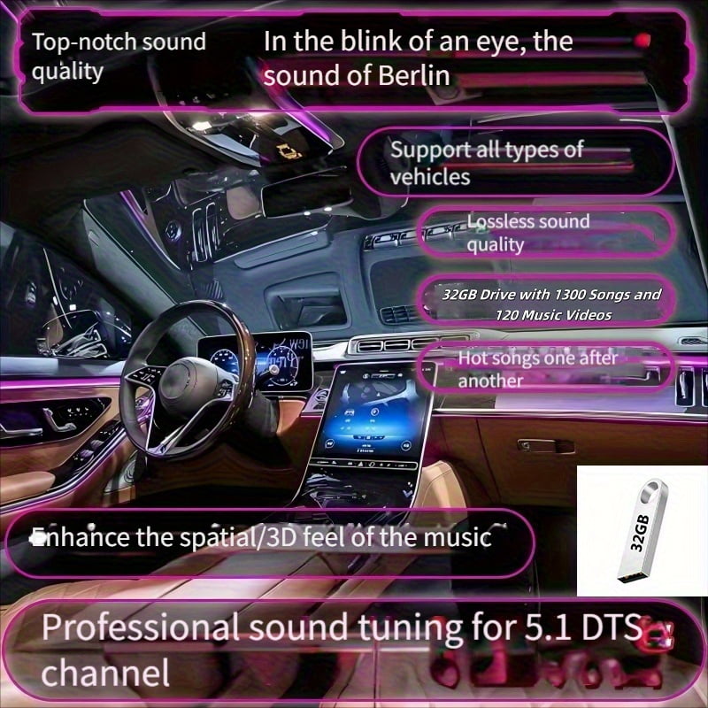 Plug And Play Car Music USB Stick - 32GB Drive With 1300 Songs And 120 ...