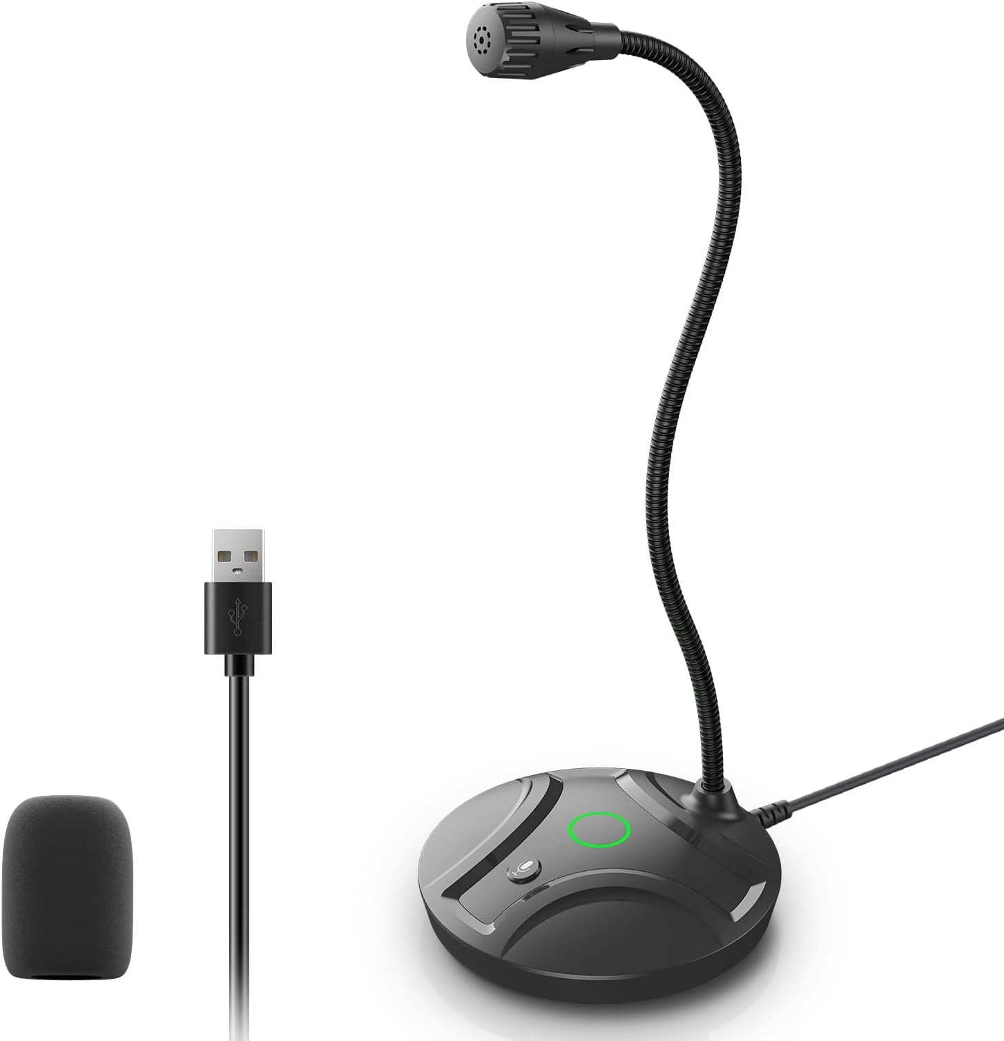 Plug & Play Computer Microphone, Flexible Gooseneck & Mute Button ...