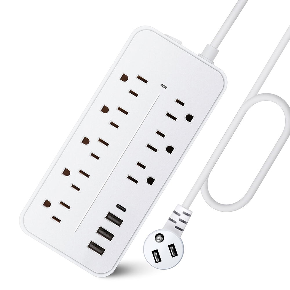 Plug Power Strip Surge Protector, Overload Protection, Fireproof Shell ...