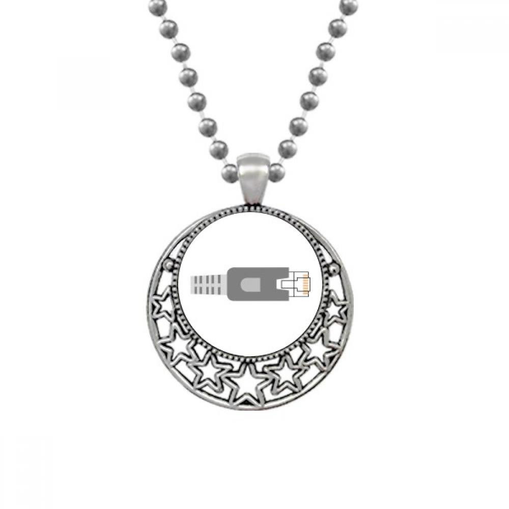 Plug Socket Pattern Circuit Diagram Necklaces Pendant Retro Moon Stars ...