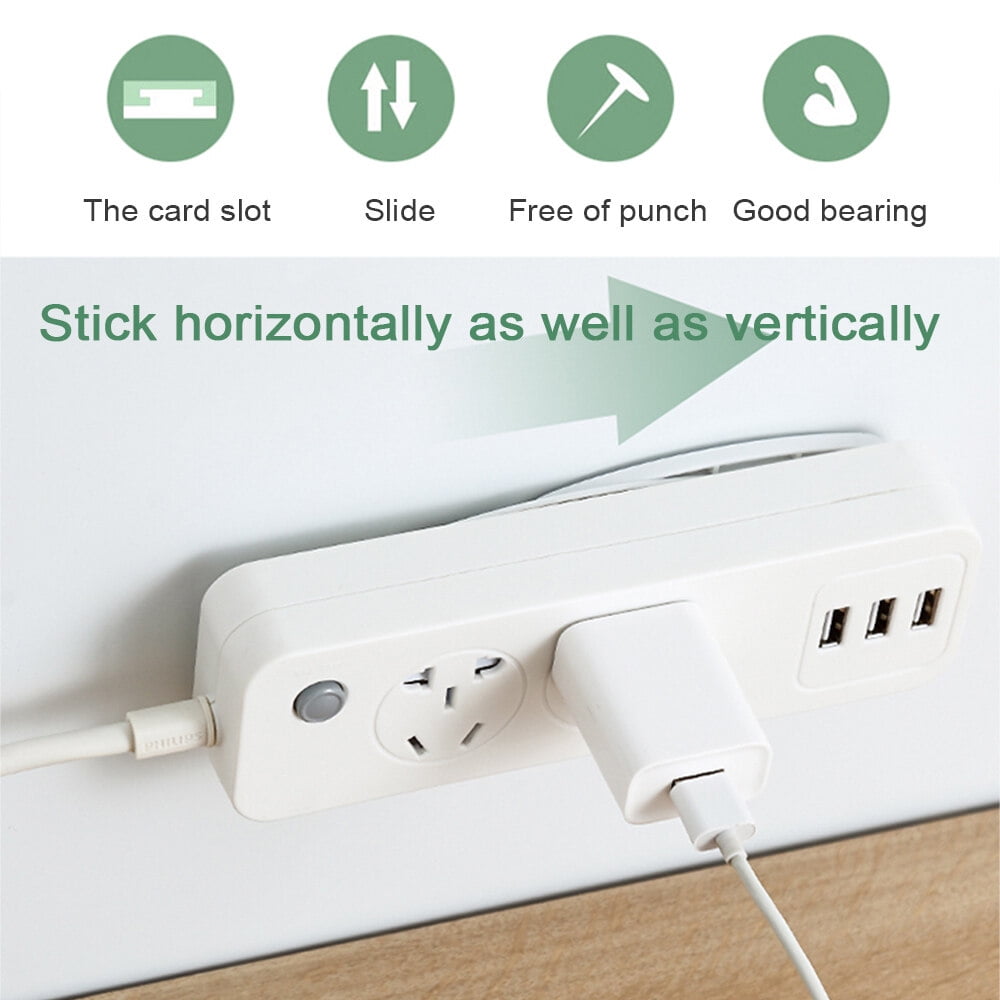 Plug Sticker, Cable Removable Wall Socket Adhesive Cable Mount Adhesive ...