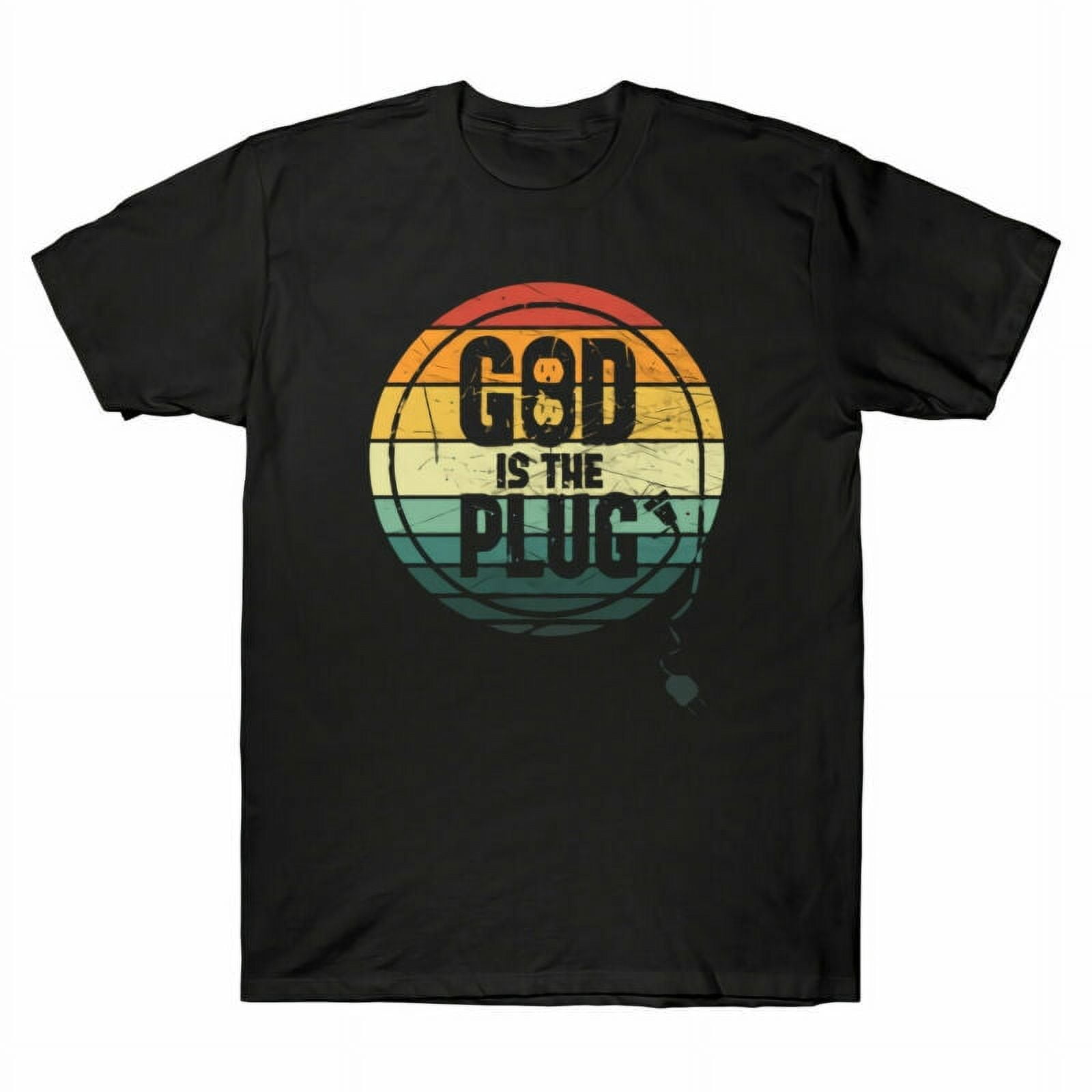 Plug Tee God Vintage Cotton Is The T-Shirt Short Retro Men's Sleeve ...