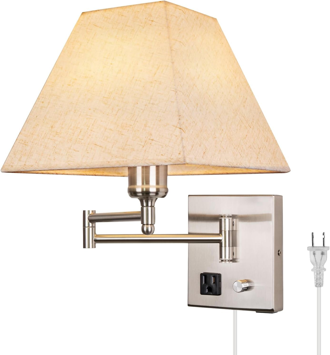 Plug in Wall Light,Swing Arm Wall Sconces, Modern Wall-Mounted Lamp ...