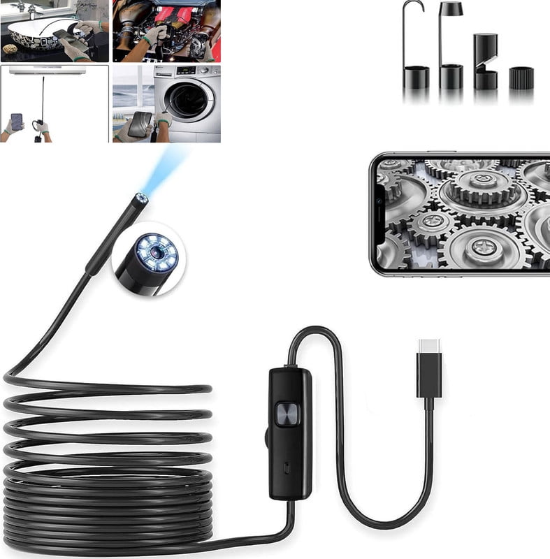 Plug-and-Play Endoscope Camera, Endoscope Camera with Adjustable LED ...