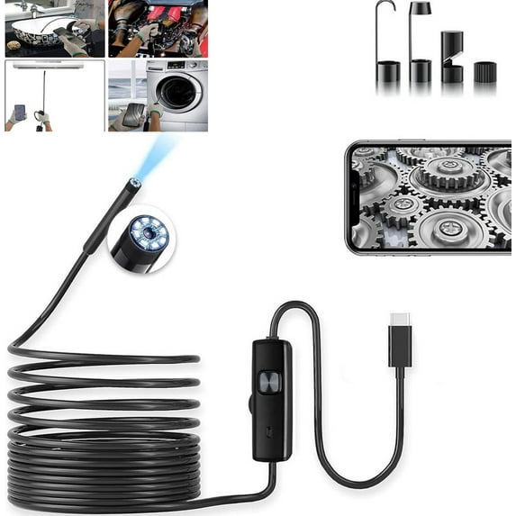 Plug-and-Play Endoscope Camera, Endoscope Camera with Adjustable LED ...